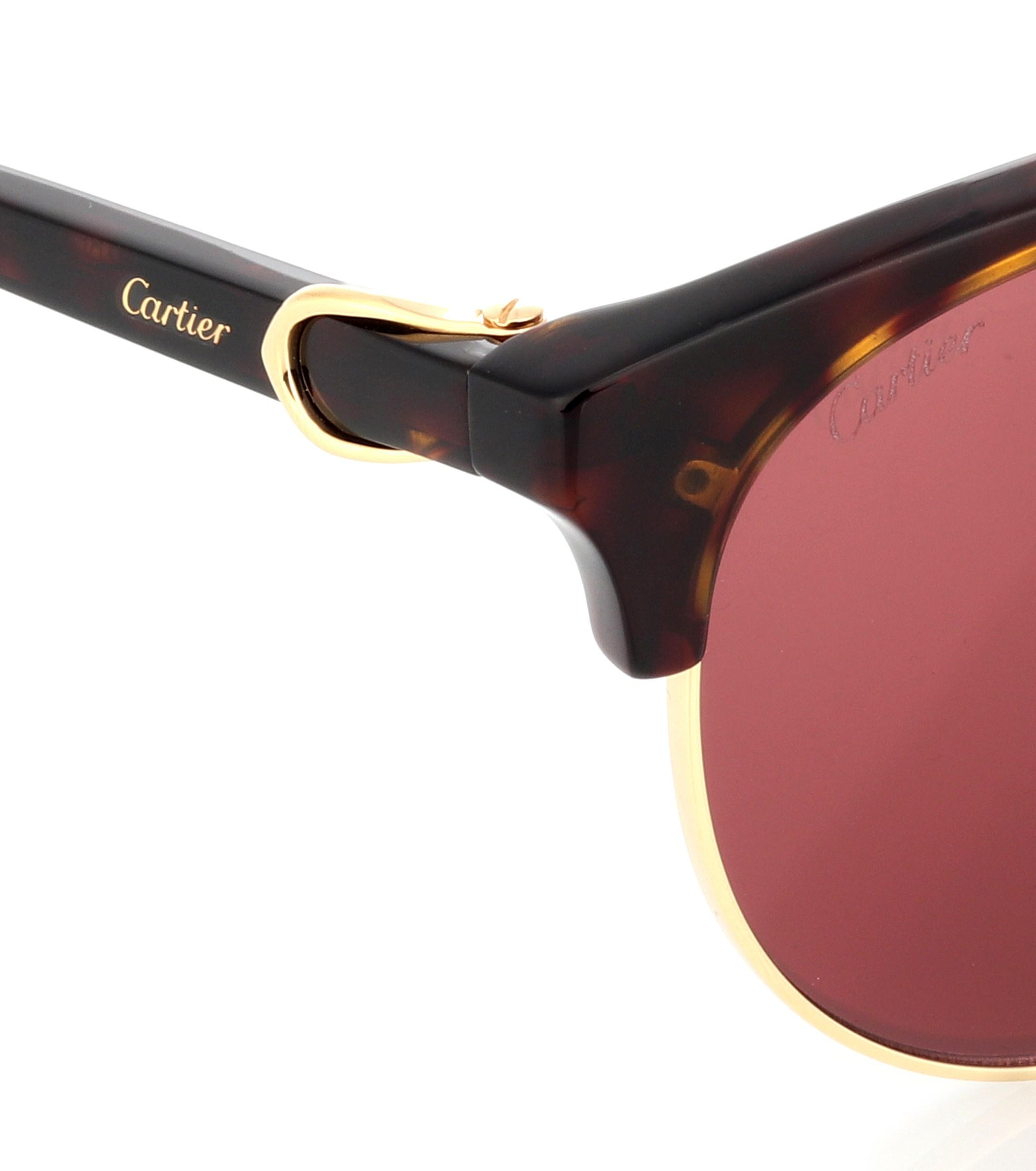 Cartier C De Cartier Round Sunglasses in Brown - Lyst