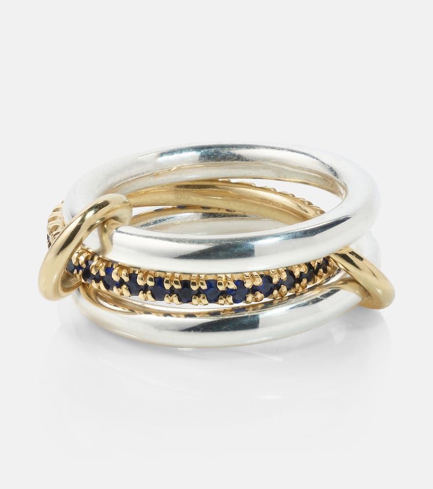 Spinelli Kilcollin Libra Sterling And 18Kt Linked Rings With Sapphires in Metallic | Lyst