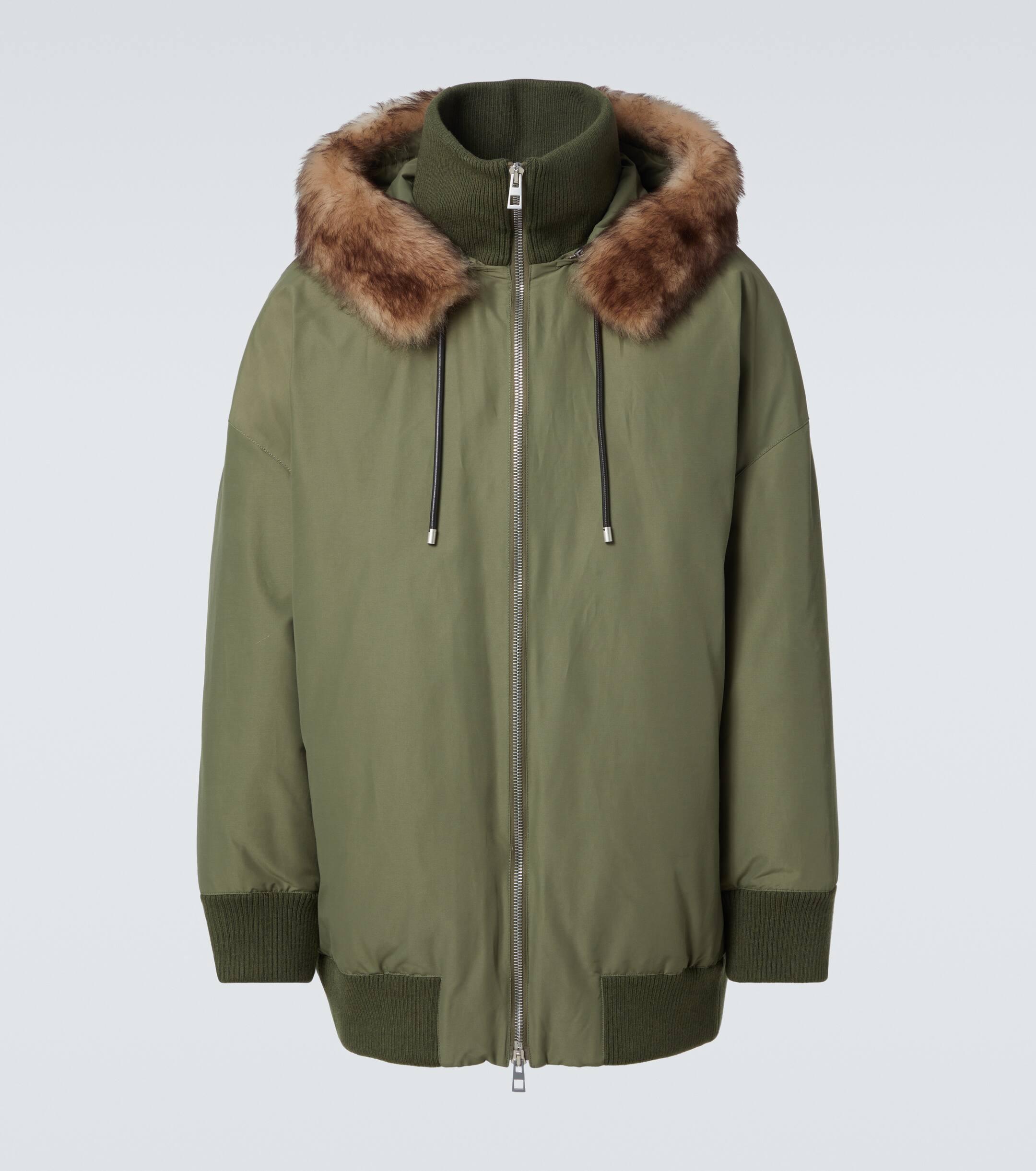 Loewe Shearling-Trimmed Technical Puffer Coat in Green for Men | Lyst UK