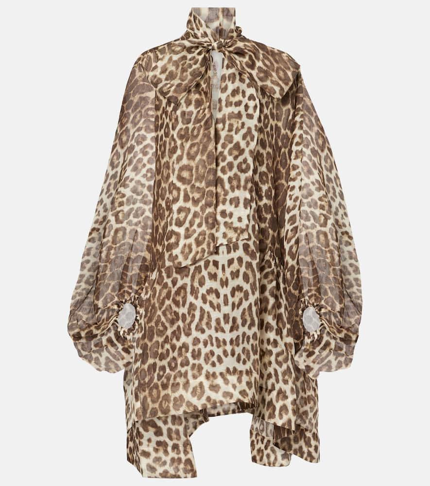 Zimmermann Illustration Billow Linen And Silk Minidress in Natural | Lyst