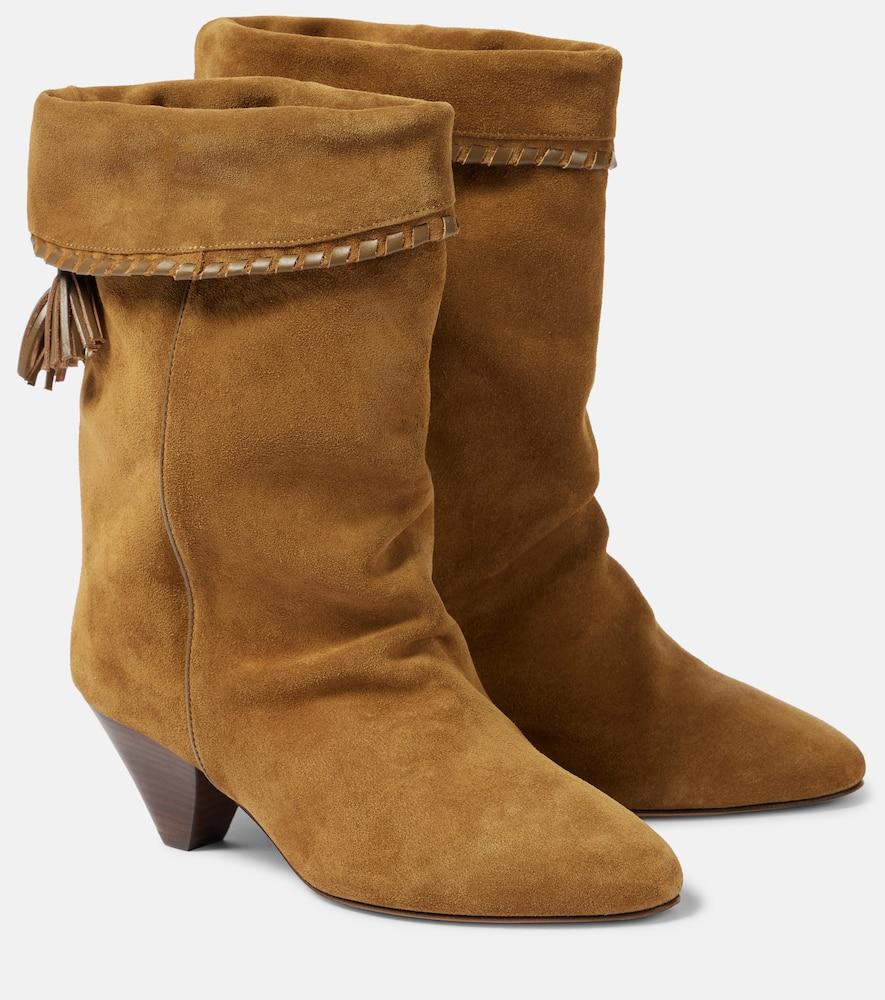 Isabel Marant Dalby Suede Cowboy Boots in Brown | Lyst