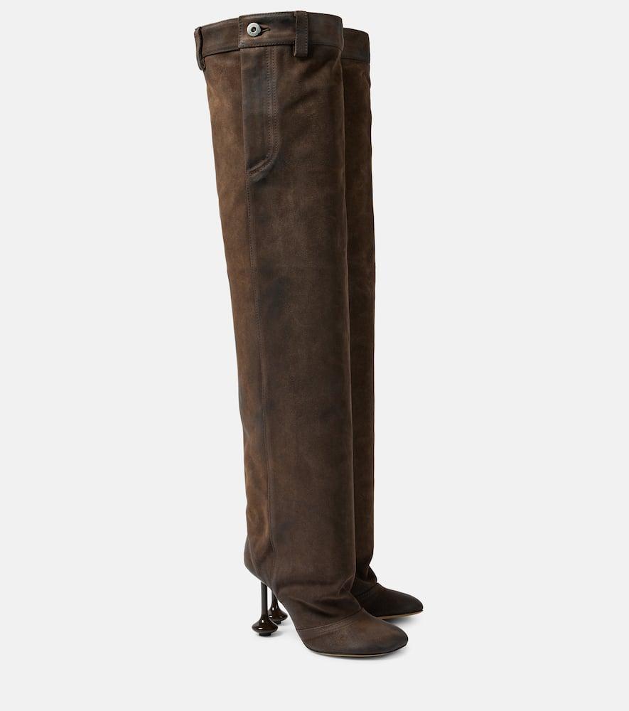 Loewe Toy Panta Leather Over-the-knee Boots in Brown | Lyst