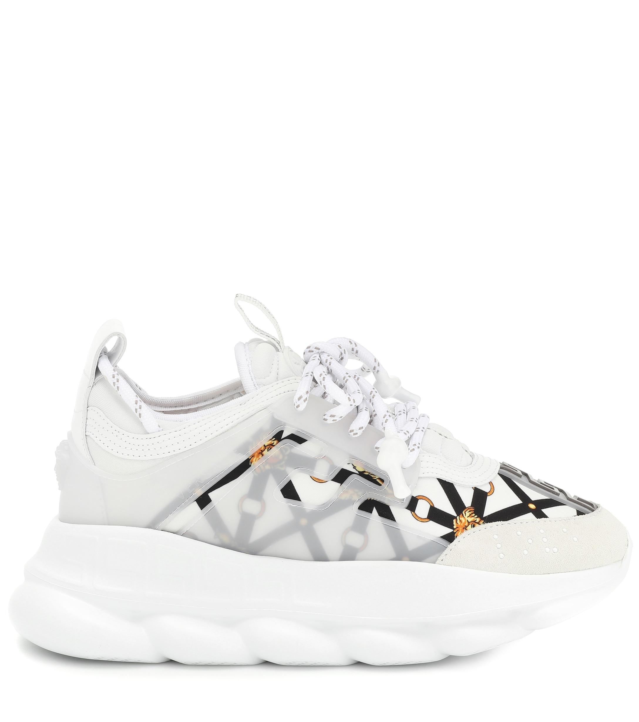 Versace Synthetic Chain Reaction Harness Print Sneakers in White - Lyst