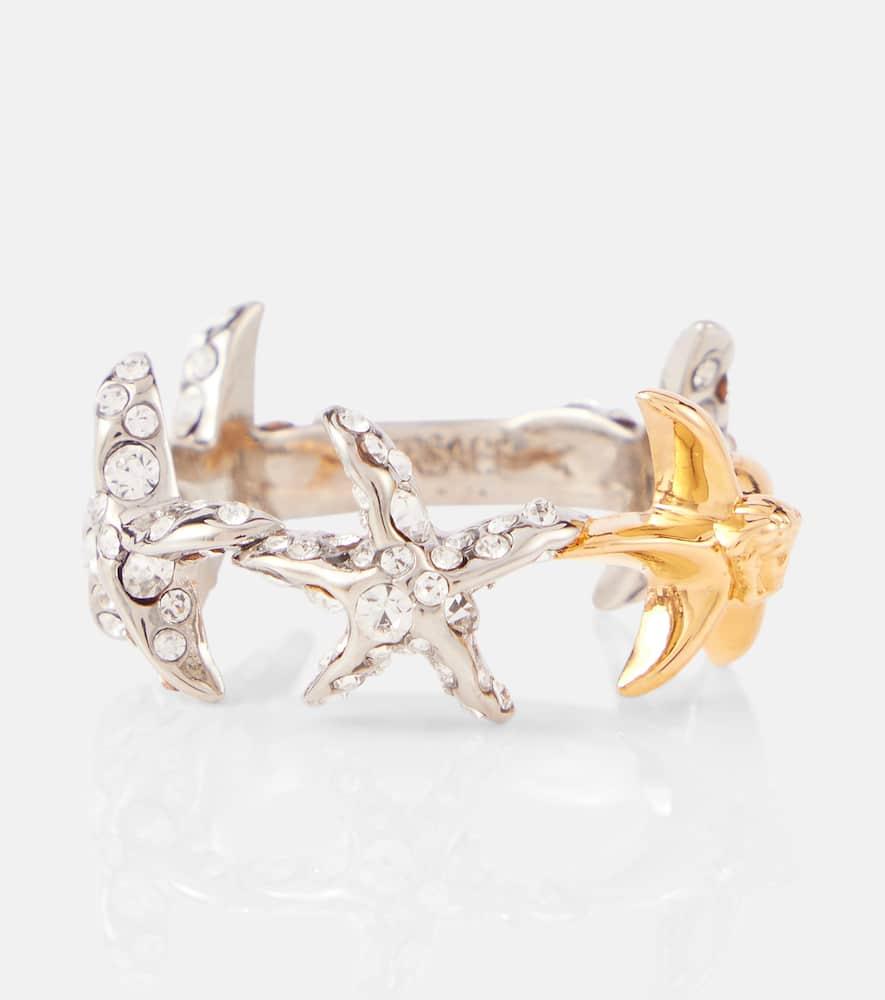 Versace Barocco Sea Crystal-Embellished Ring in White | Lyst