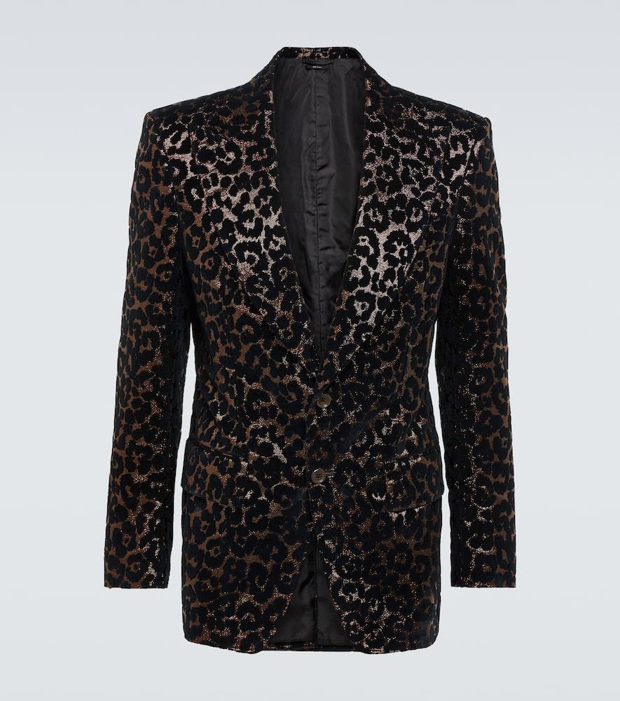 Tom Ford Atticus Leopard-Print Tuxedo Jacket in Black for Men | Lyst