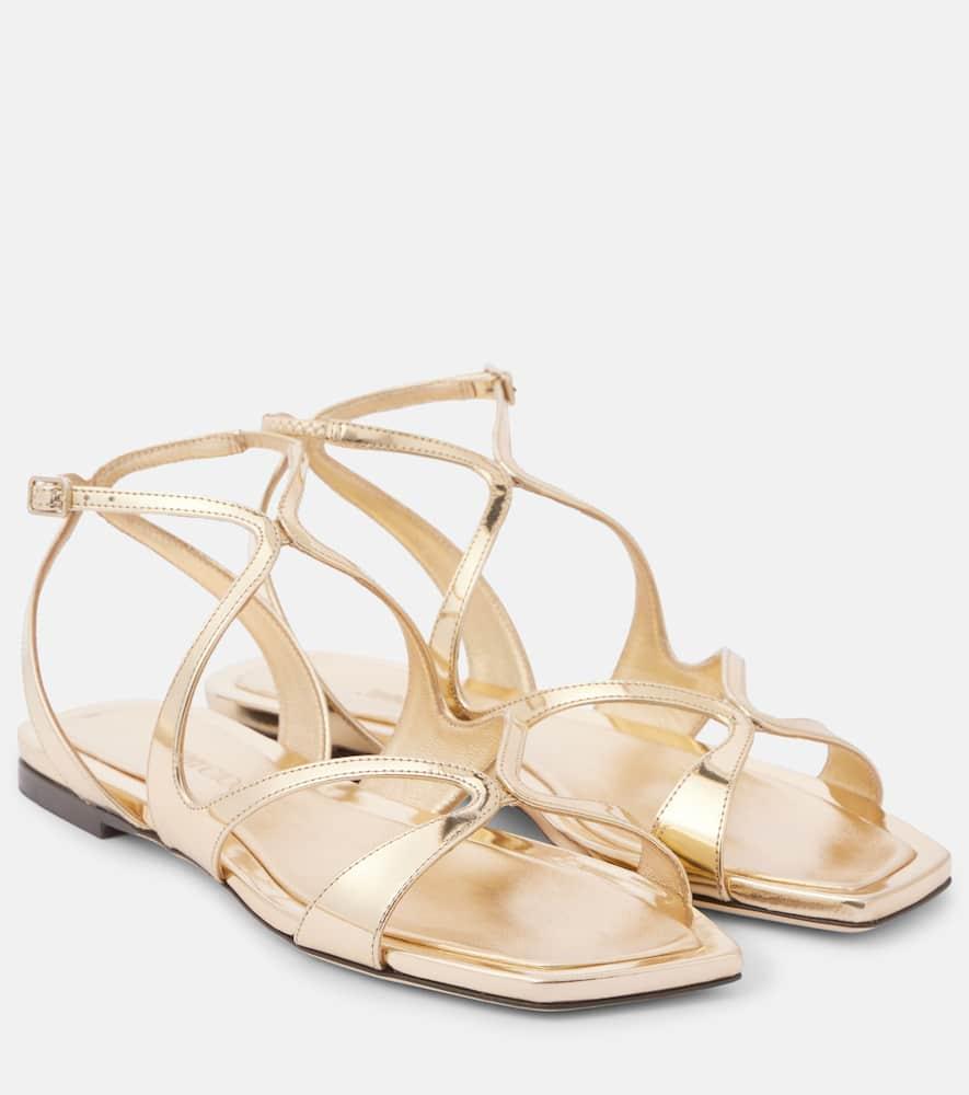 Jimmy Choo Ayla 110 Metallic Leather Sandals | Lyst