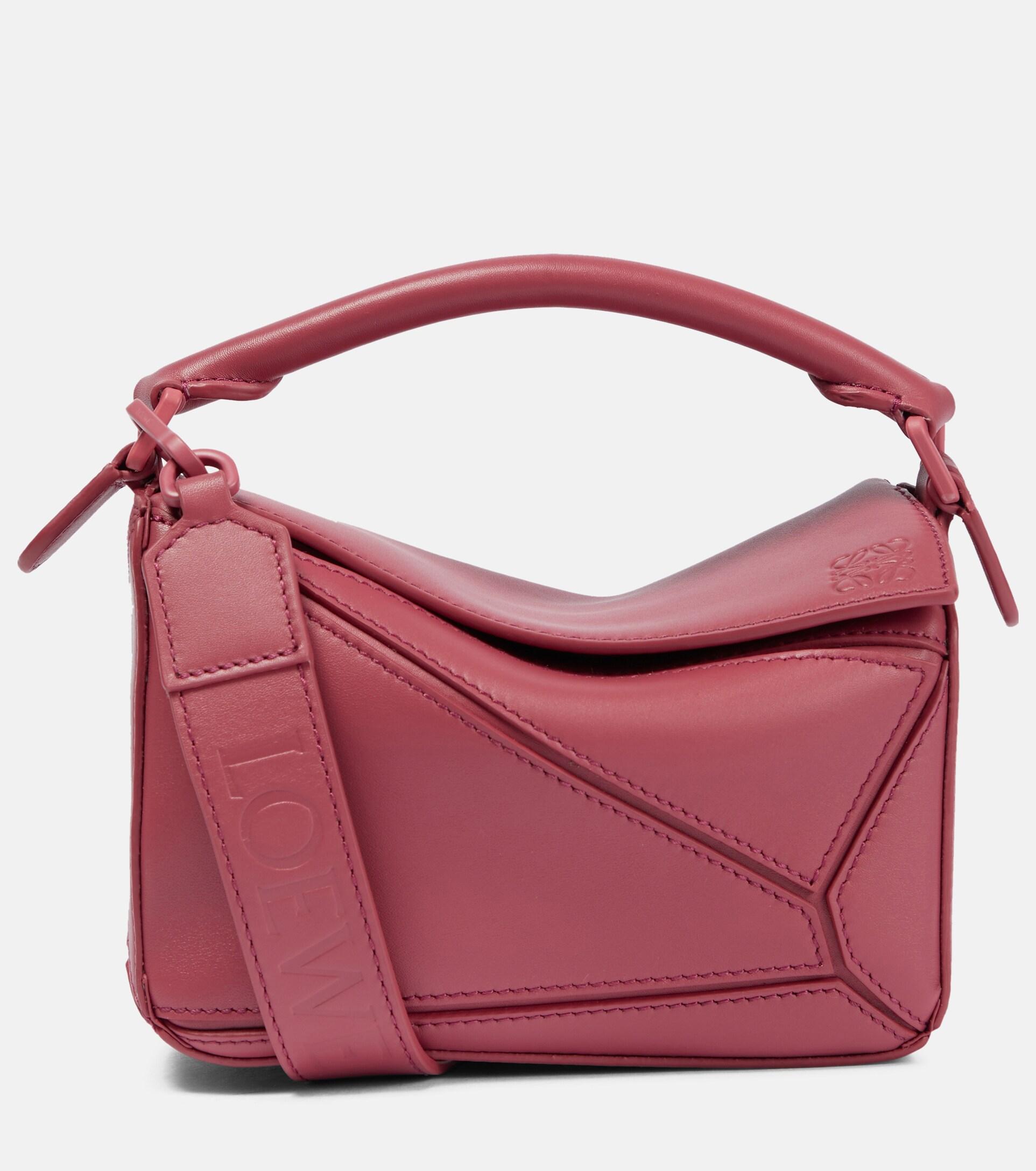 Loewe Puzzle Mini Leather Shoulder Bag in Pink | Lyst