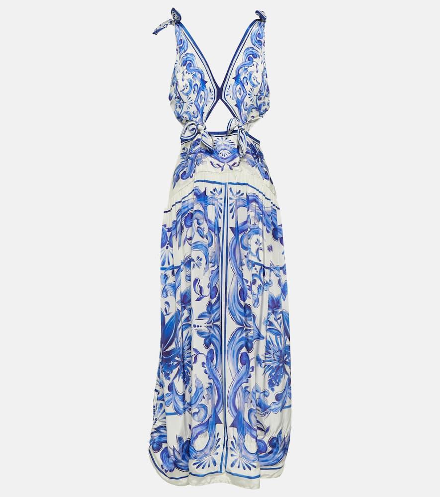 FARM Rio Off- Garden Tiles Maxi Dress, Garden Tiles Off in Blue | Lyst