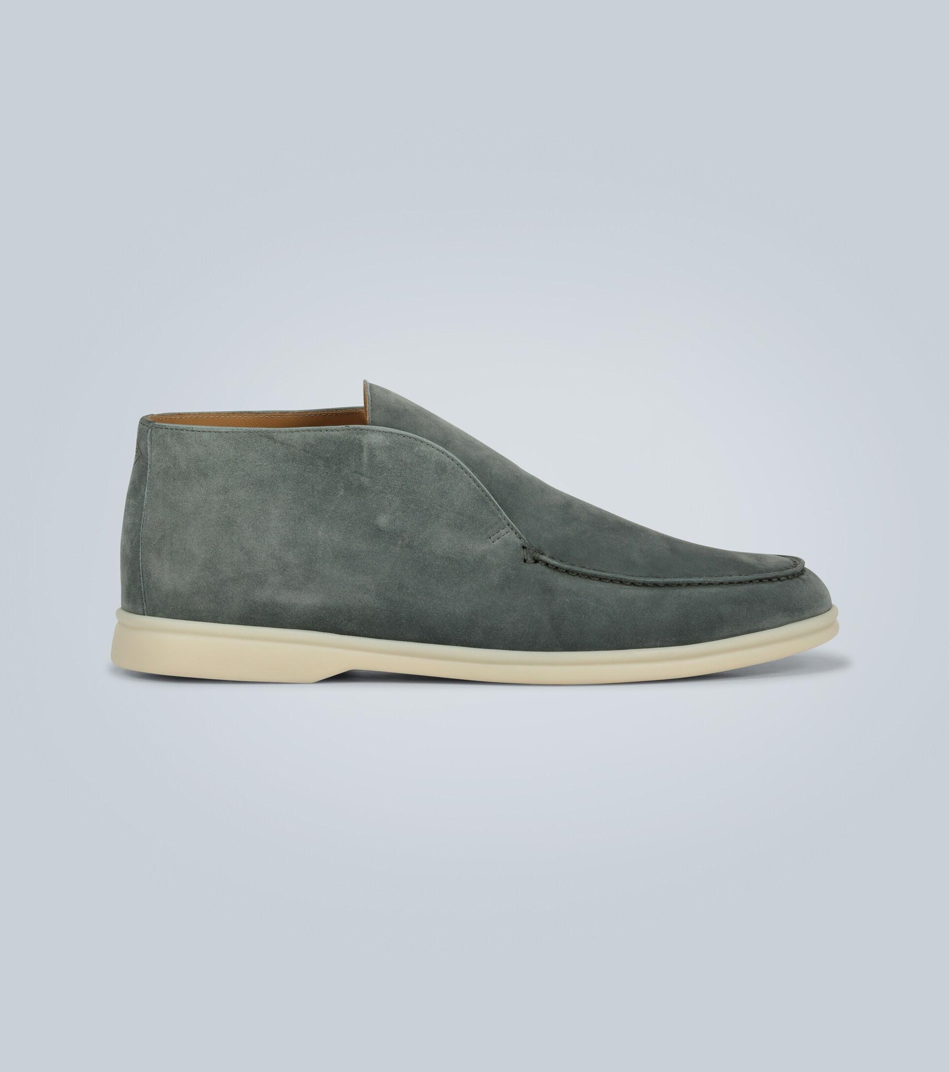 Loro Piana Open Walk Suede Ankle Boots in Gray for Men | Lyst