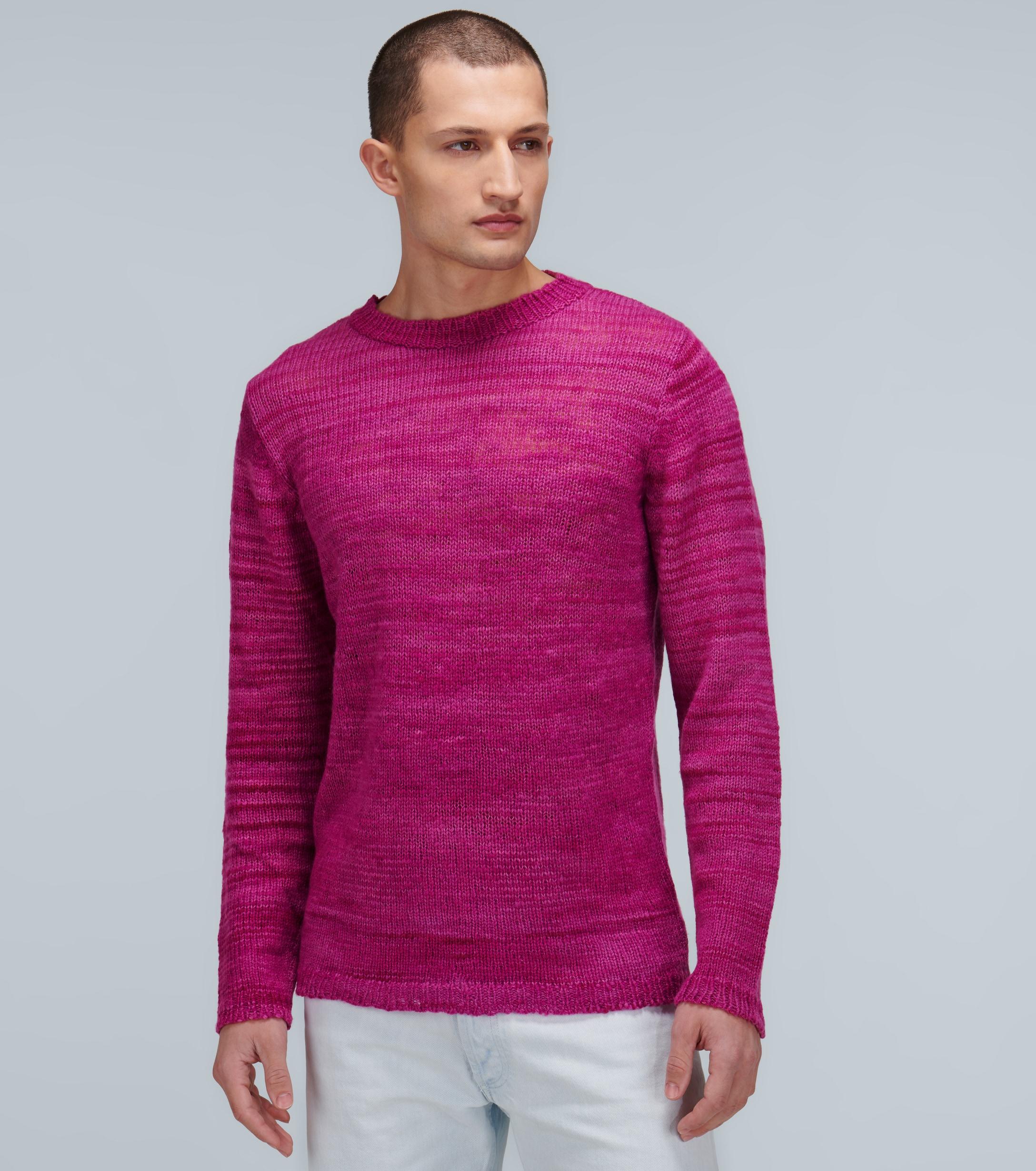 The Elder Statesman Picasso Crewneck Cashmere Sweater in Pink for Men ...