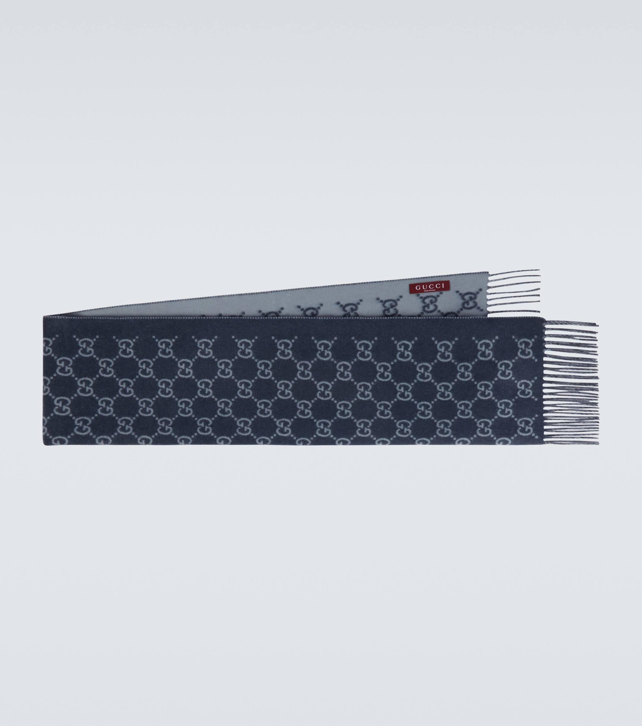 Gucci Gg Cashmere Scarf in Blue for Men | Lyst UK