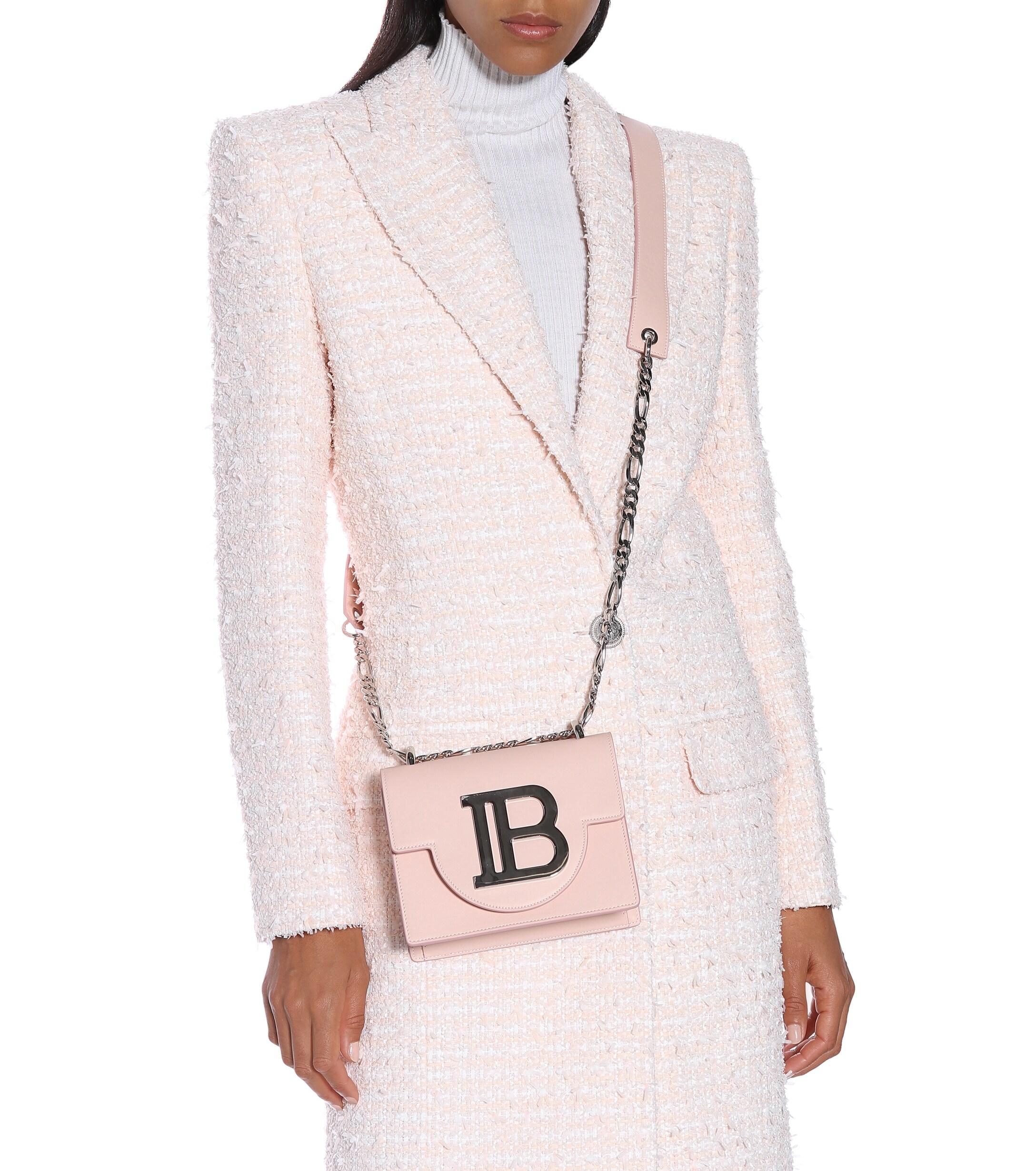 Balmain Bbag 18 Leather Crossbody Bag in Pink - Lyst