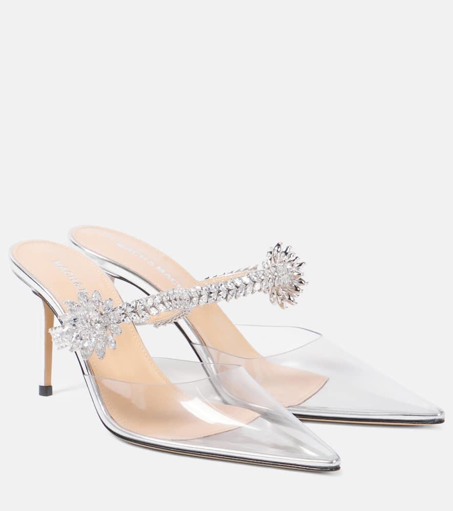 Mach & Mach Crystal Flower Embellished Pvc Pumps in White | Lyst