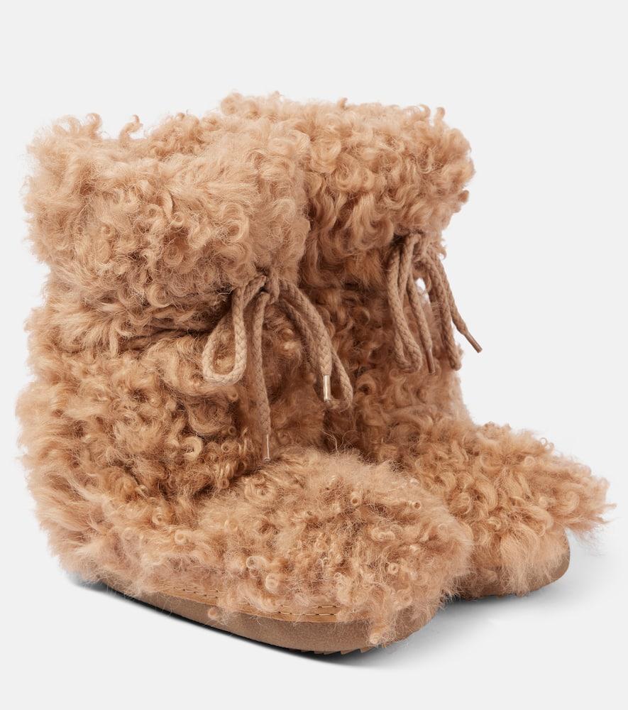 Inuikii Long Curly High Shearling Snow Boots in Brown | Lyst