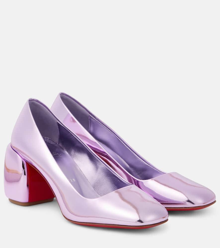 Christian Louboutin Minny 70 Metallic Leather Pumps in Purple | Lyst