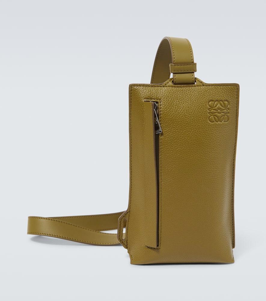 Loewe Vertical T Pocket Leather Crossbody Bag in Green for Men | Lyst