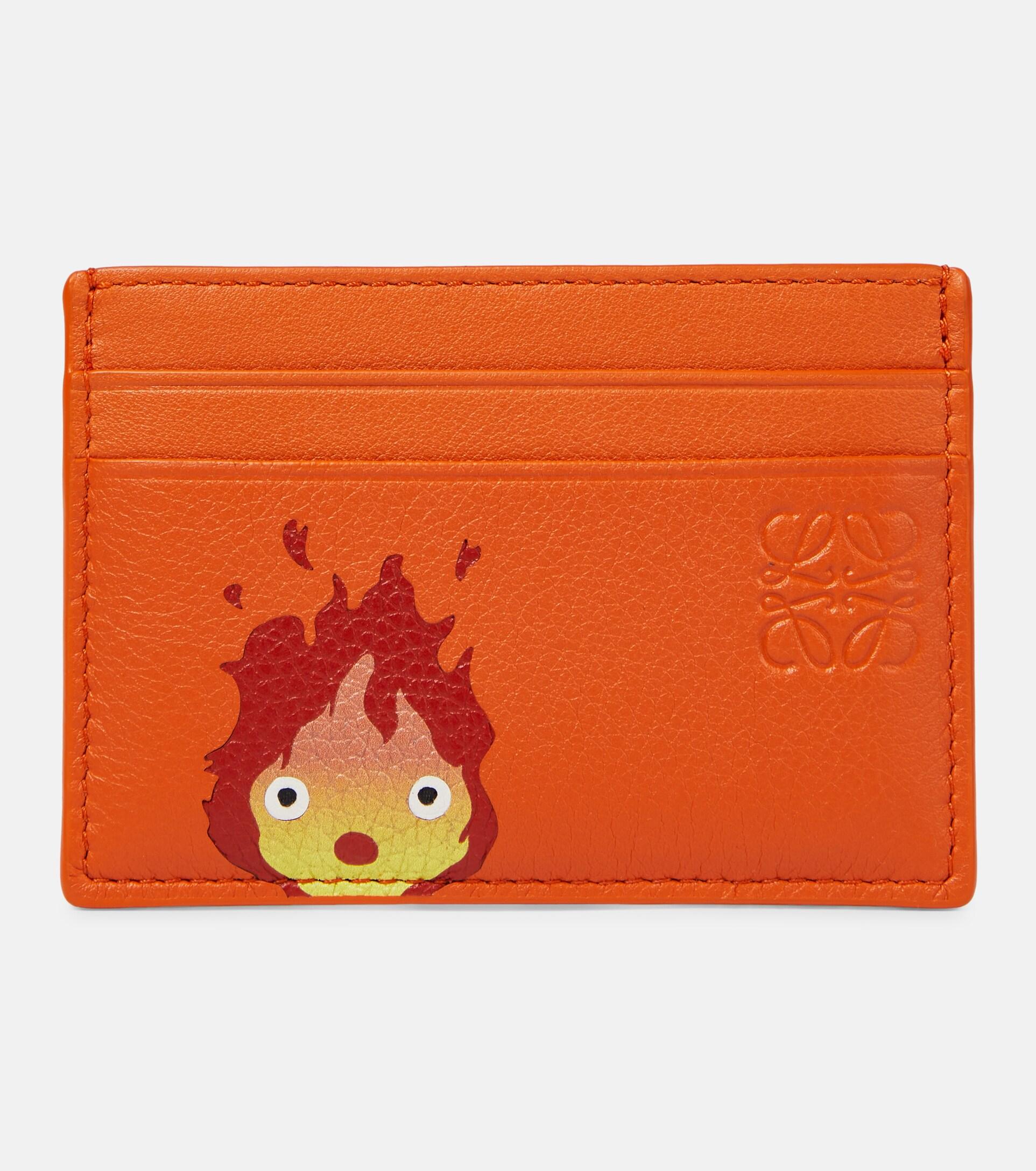 Loewe X Howl's Moving Castle Calcifer Leather Card Holder in Orange | Lyst