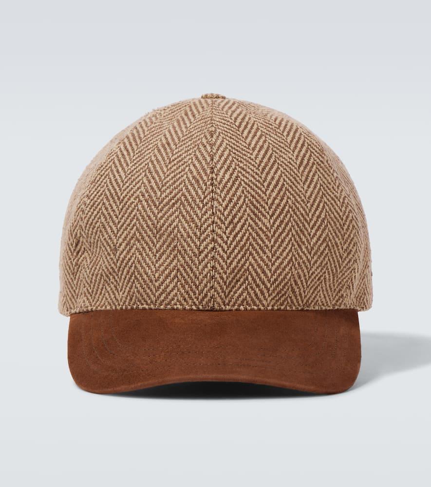 Ralph Lauren Herringbone Wool Baseball Cap in Brown for Men | Lyst
