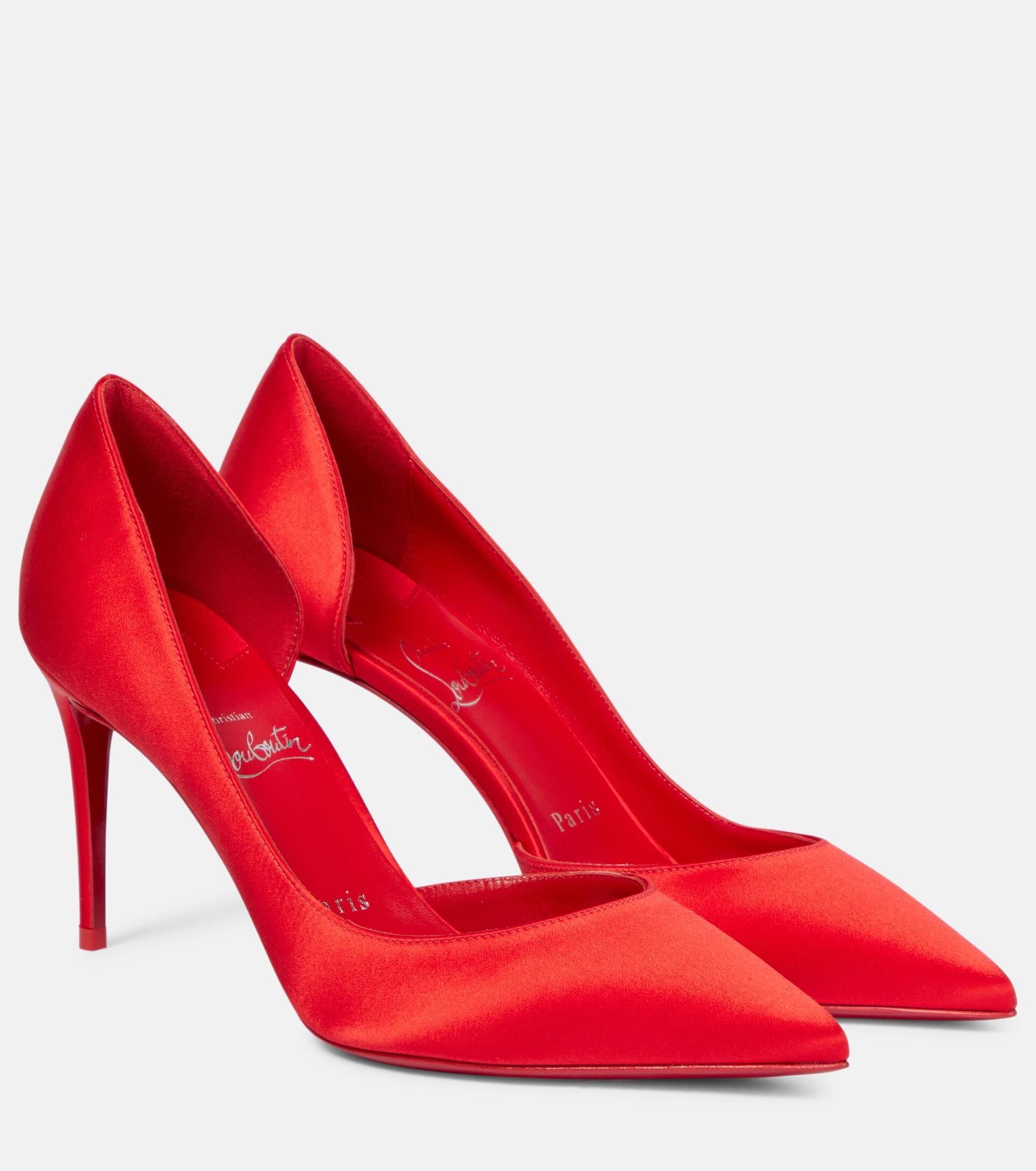 Christian Louboutin Iriza Silk-satin Pumps in Red | Lyst