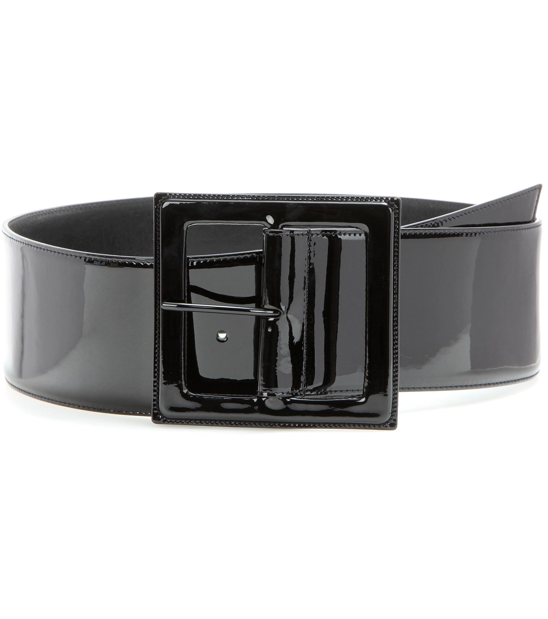 Saint Laurent Patent Leather Belt in Black - Lyst Saint Laurent Patent Leather Belt in Black - Lyst