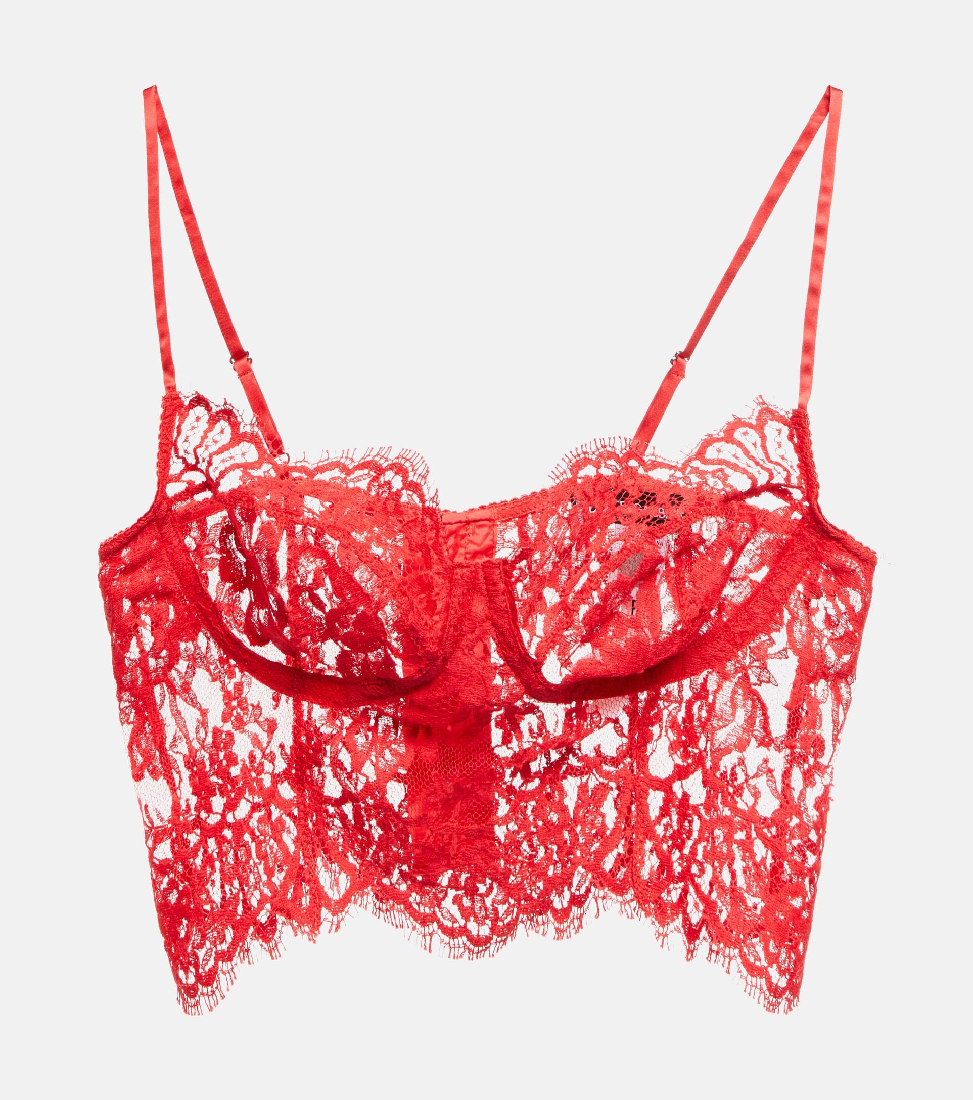 Dolce & Gabbana Lace Bralette in Red | Lyst