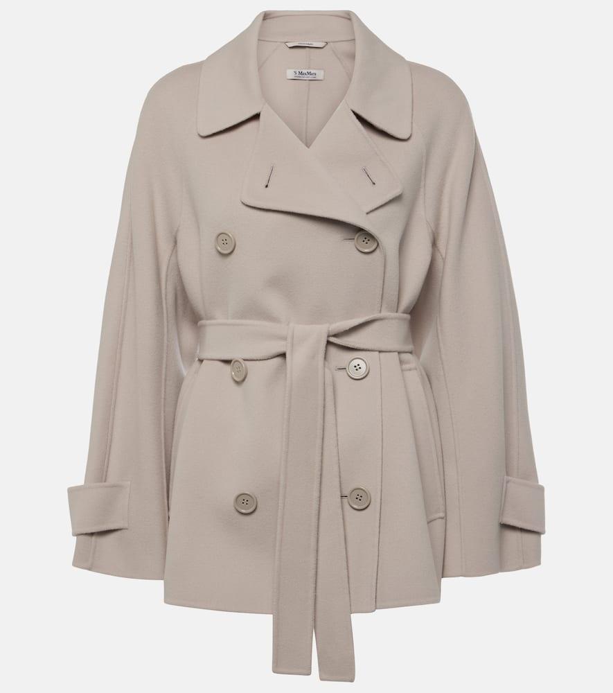 Max Mara Louis Virgin Wool Trench Coat in Gray | Lyst