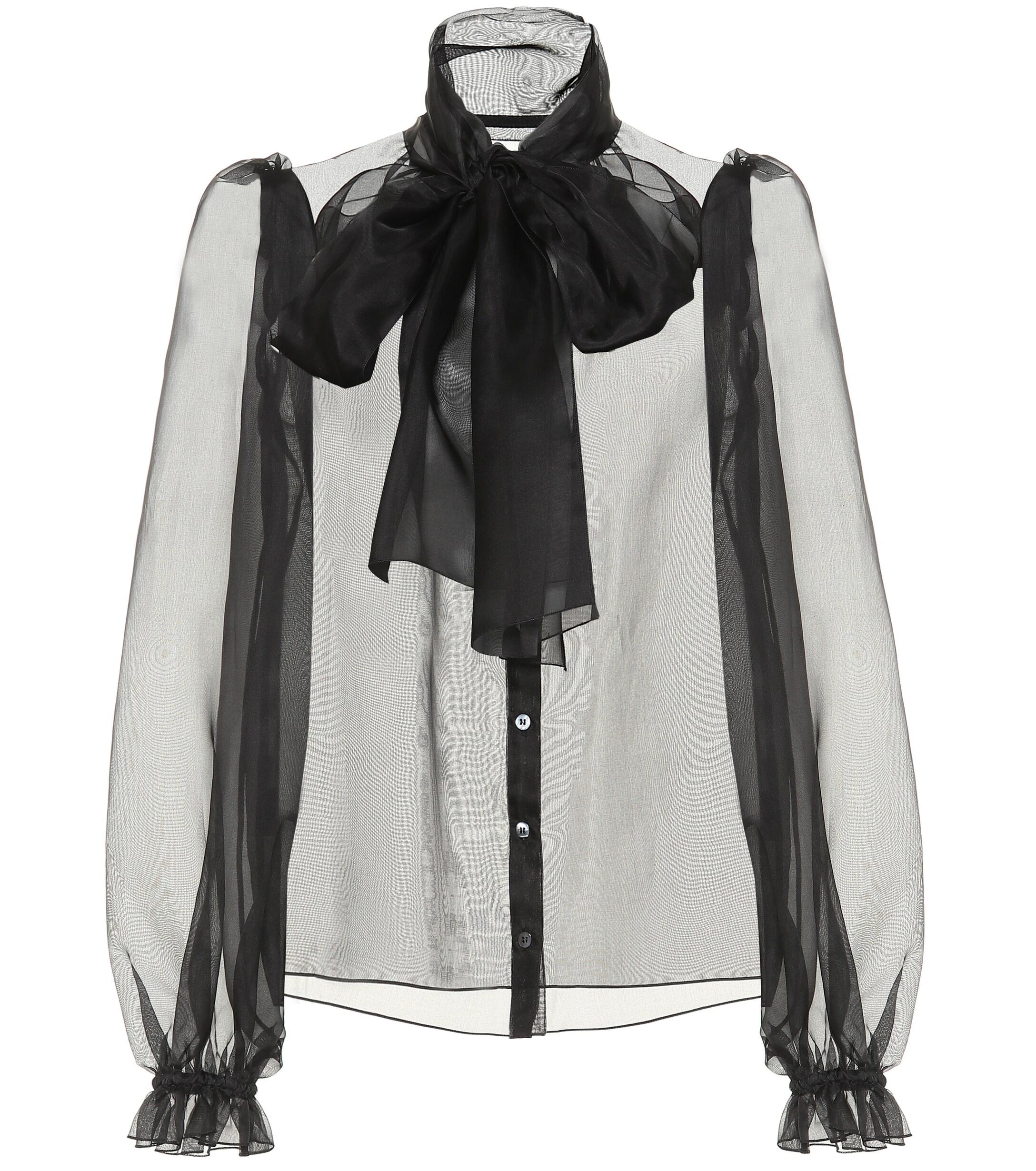 Dolce & Gabbana Silk-organza Blouse in Black - Lyst