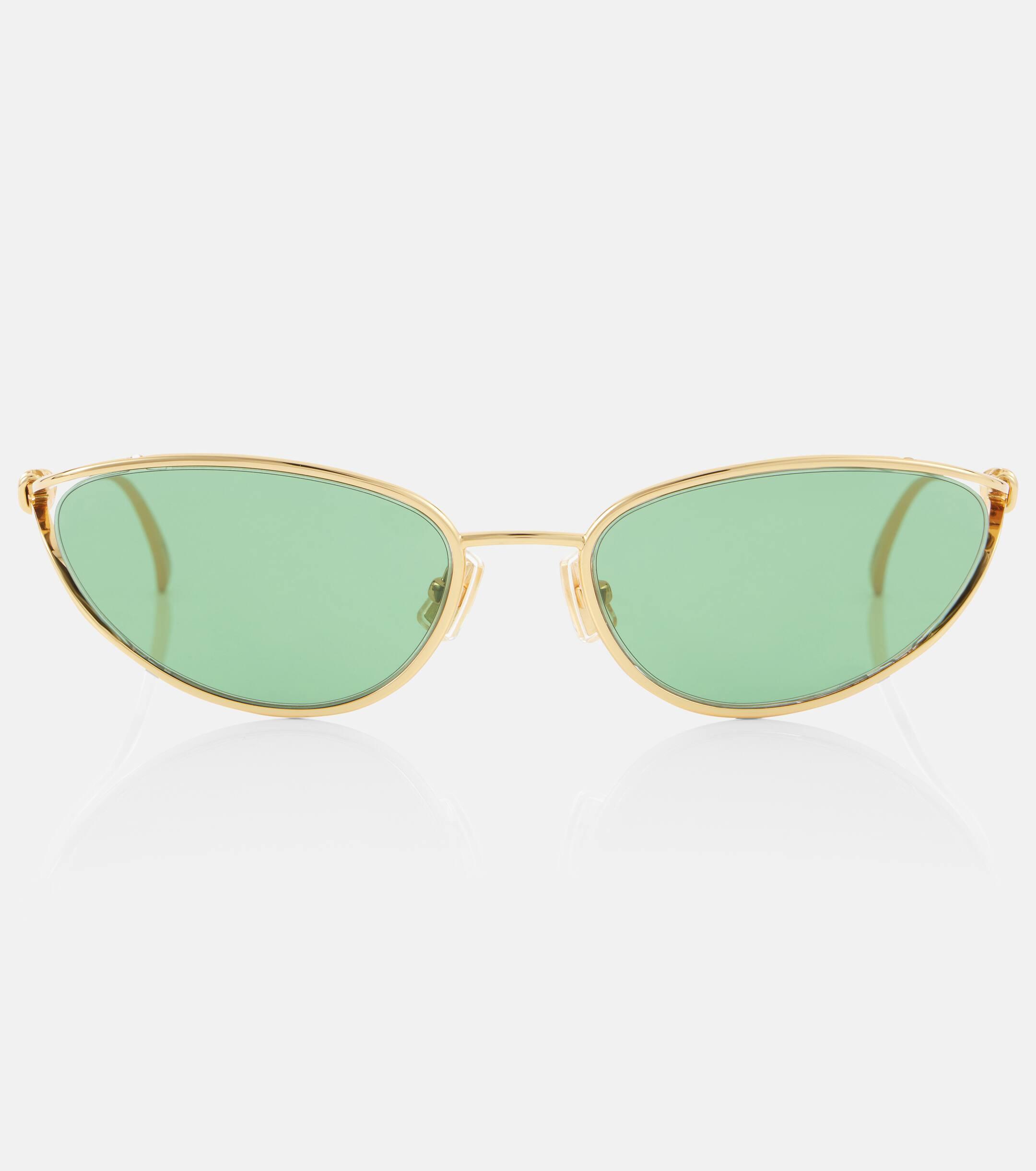 Bottega Veneta Knot Cat-eye Sunglasses in Green | Lyst UK