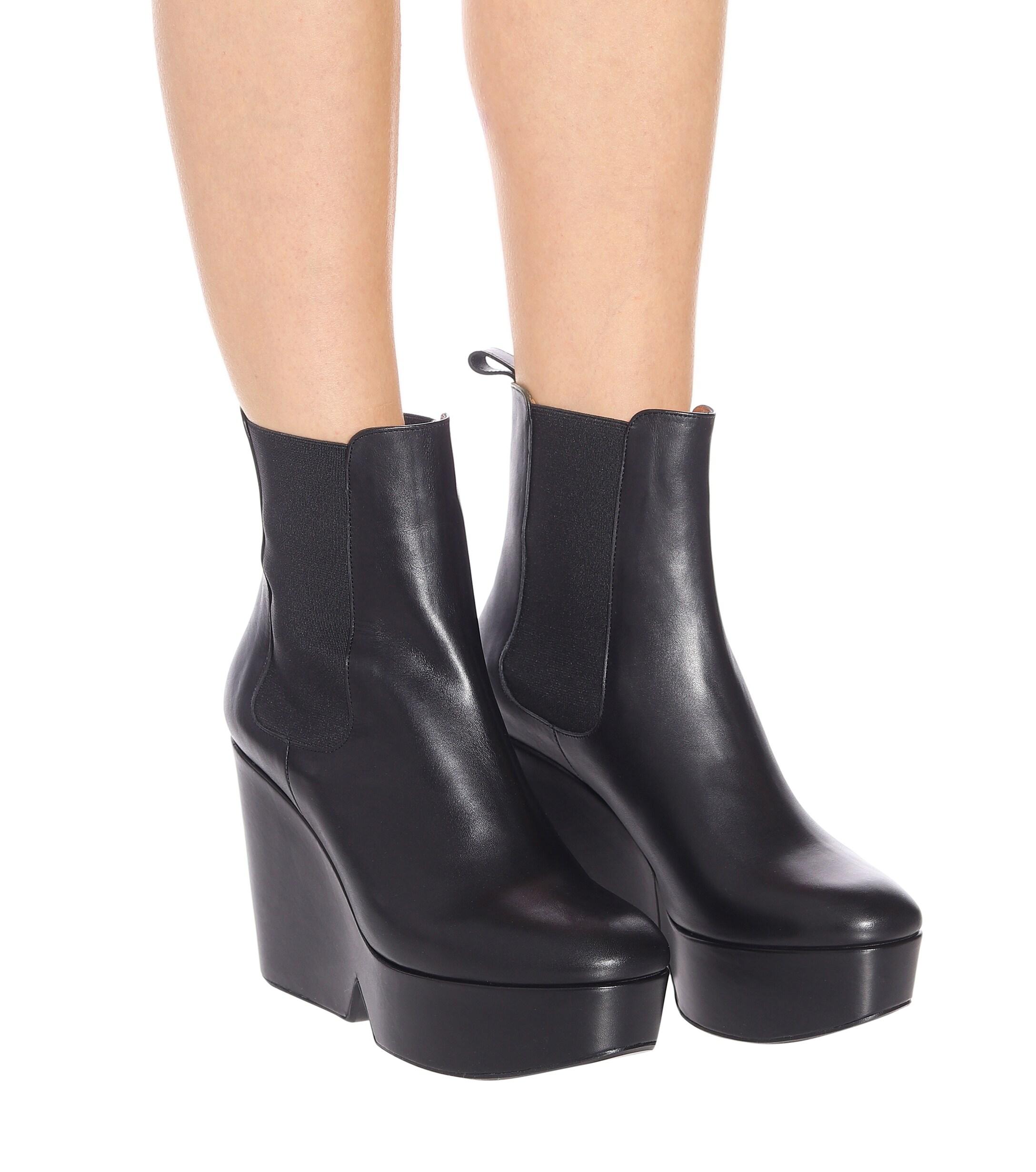 Clergerie Beatrice Platform Wedge Ankle Boots in Black - Lyst