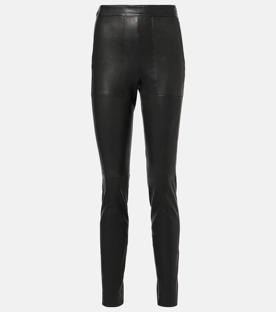Polo Ralph Lauren Sandy Leather Leggings in Black | Lyst