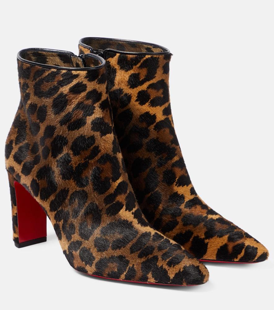 Christian Louboutin Suprabooty 85 Leopard-Print Ankle Boots in Brown | Lyst