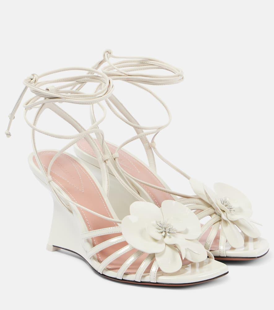 Zimmermann Orchid 85 Leather Wedge Sandals in White | Lyst