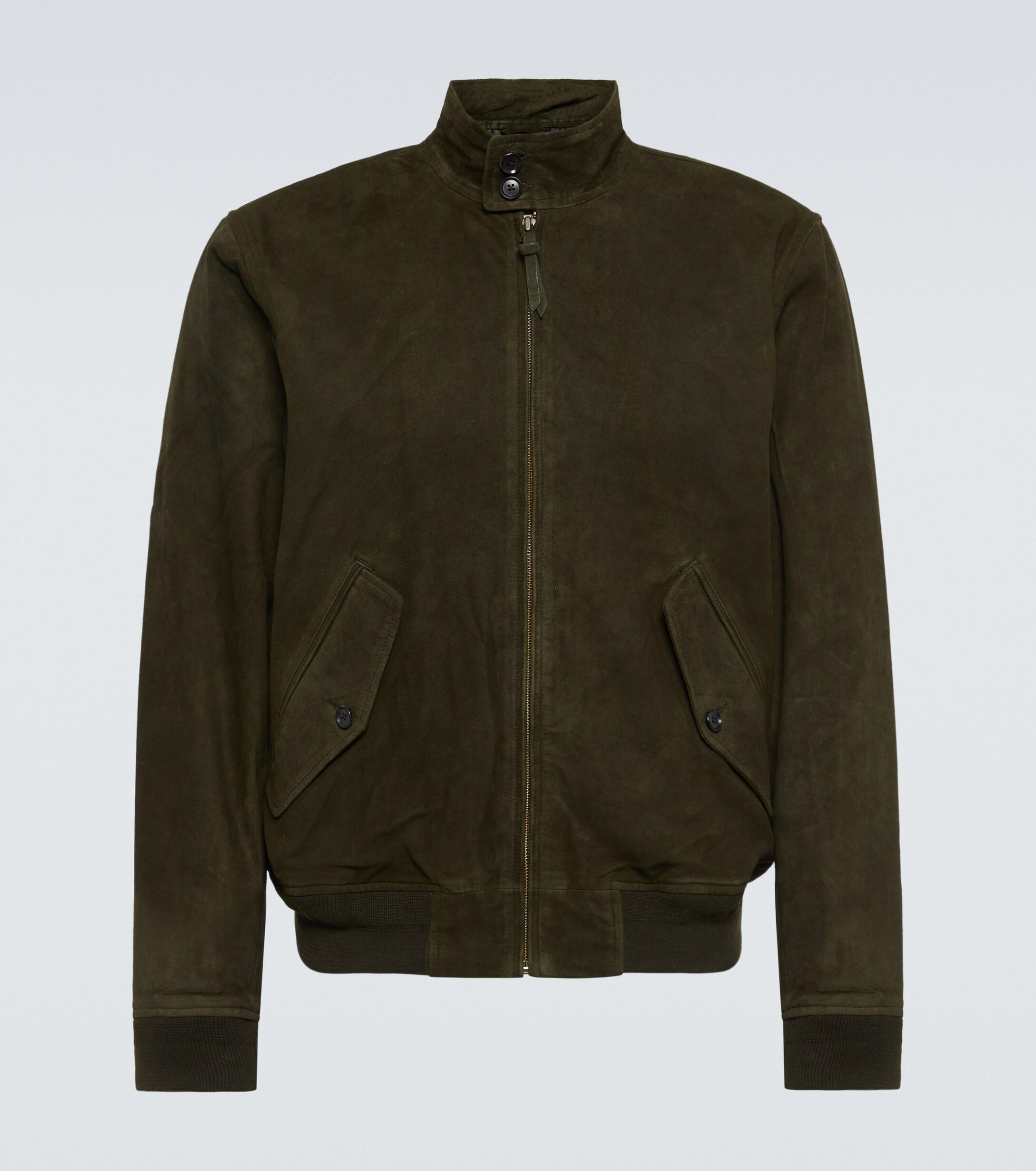 Polo Ralph Lauren Suede Jacket in Green for Men | Lyst UK