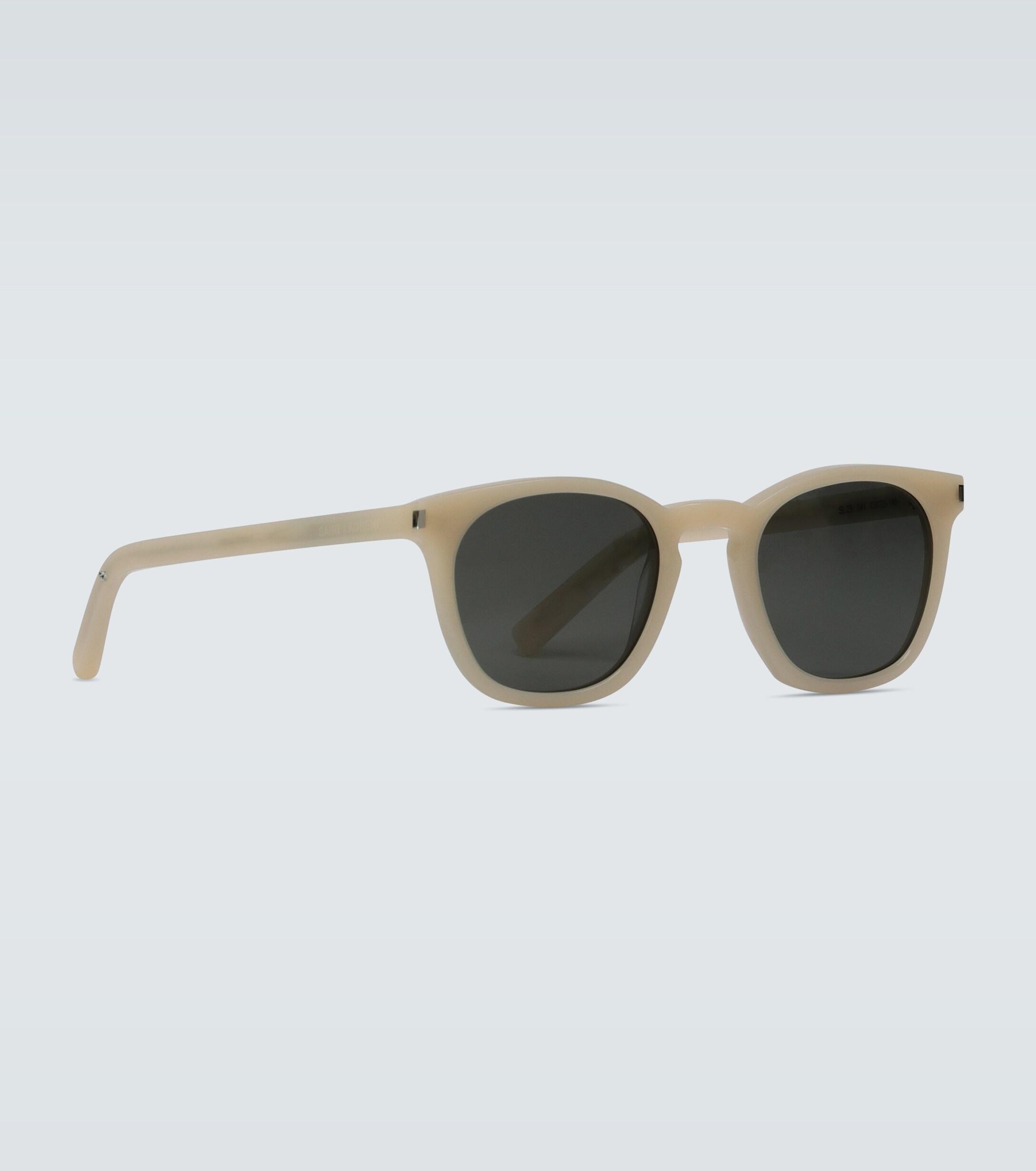 Saint Laurent Square Frame Acetate Sunglasses In White For Men Lyst