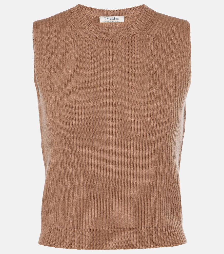 Max Mara Wool Sweater Vest in Brown | Lyst