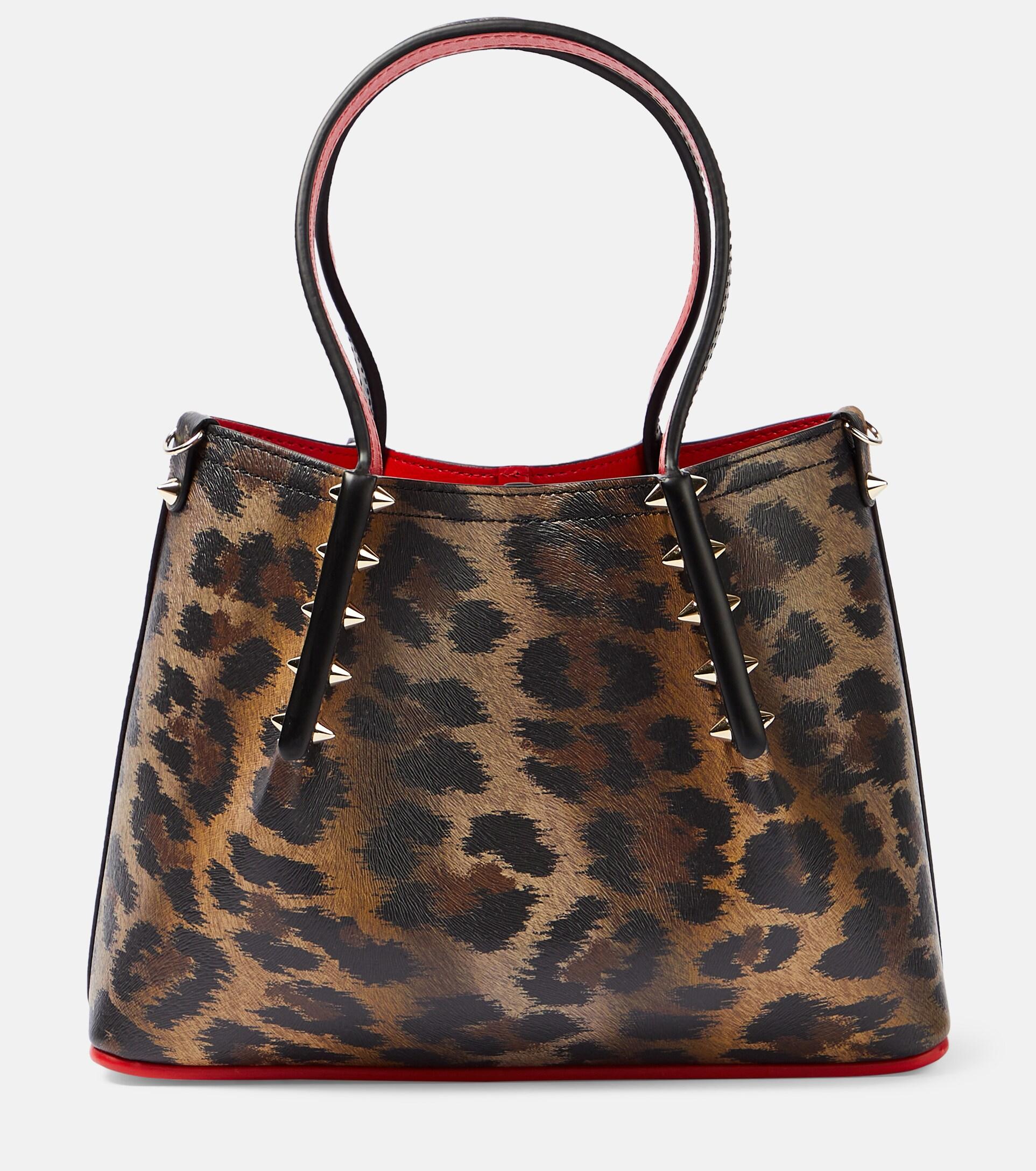 Christian Louboutin Cabarock Small Leopard-print Tote in Brown | Lyst Christian Louboutin Cabarock Small Leopard-print Tote in Brown | Lyst