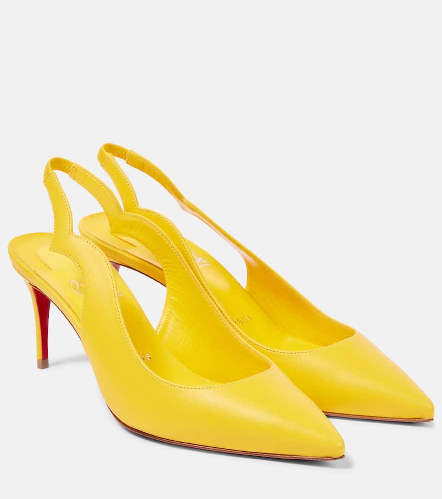 Christian Louboutin Hot Chick Sling 70 Leather Slingback Pumps in ...