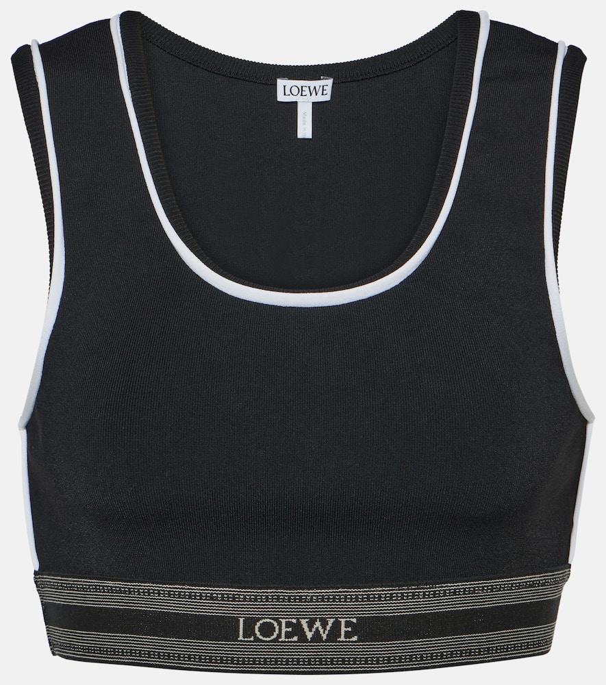 Loewe Logo Crop Top in Black | Lyst