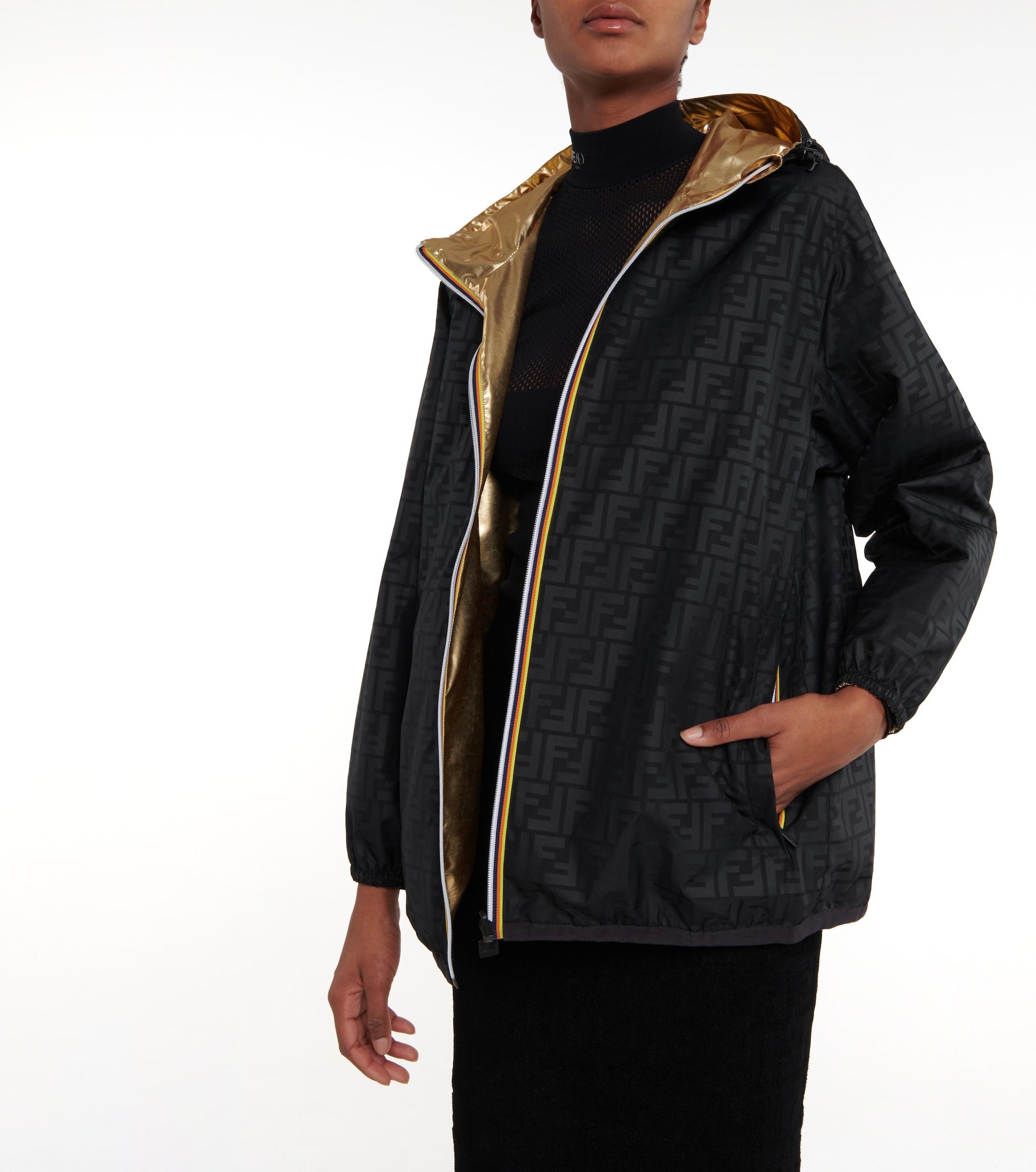 Fendi X K Way® Reversible Hooded Jacket In Gold Metallic Lyst