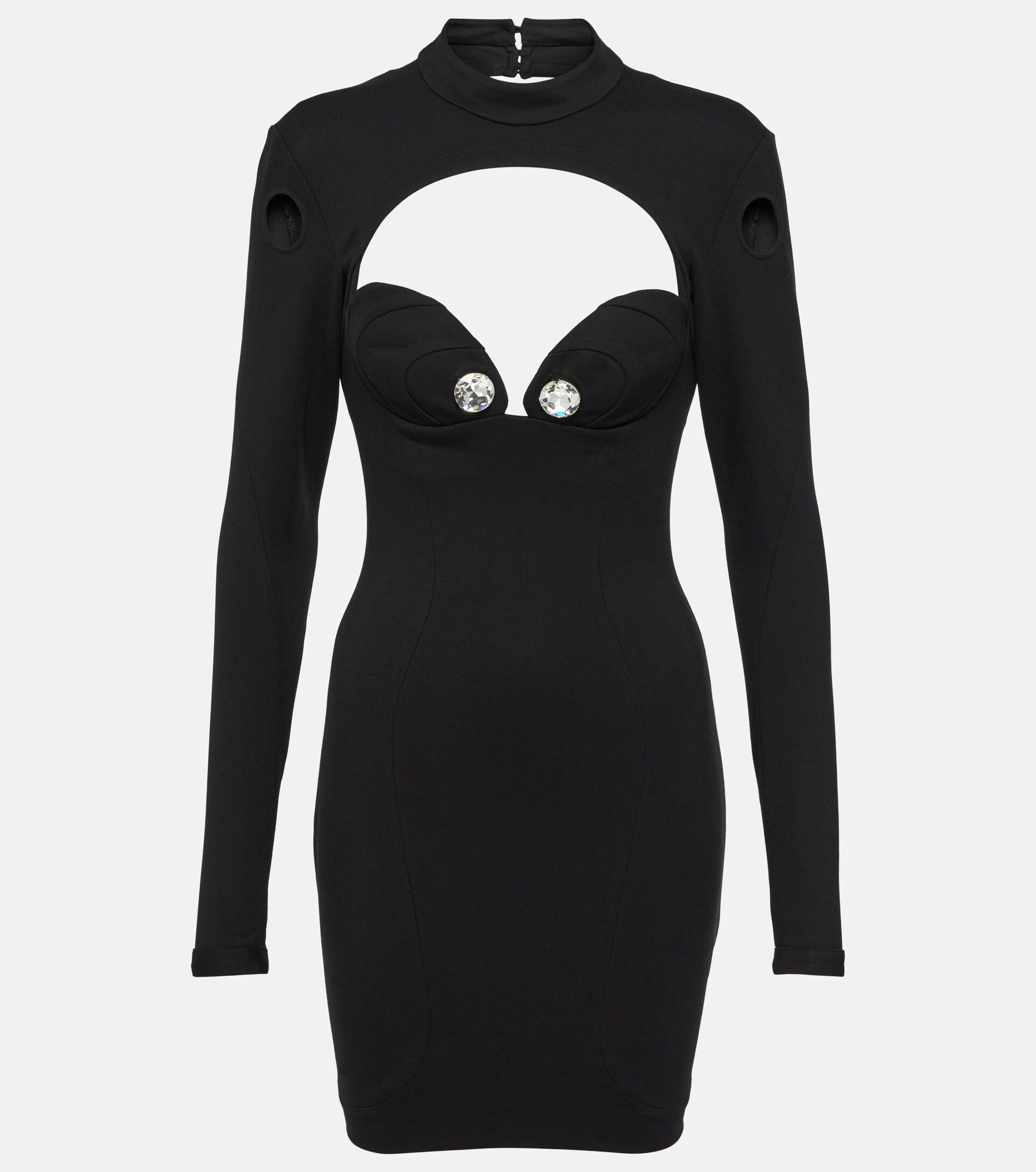 Area Crystal Embellished Cutout Minidress In Black Lyst