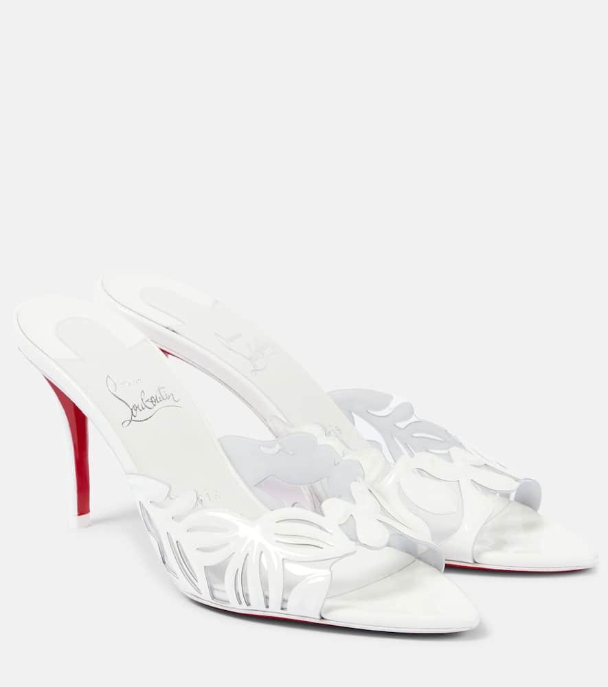 Christian Louboutin Apostropha 80 Pvc And Leather Mules in White | Lyst