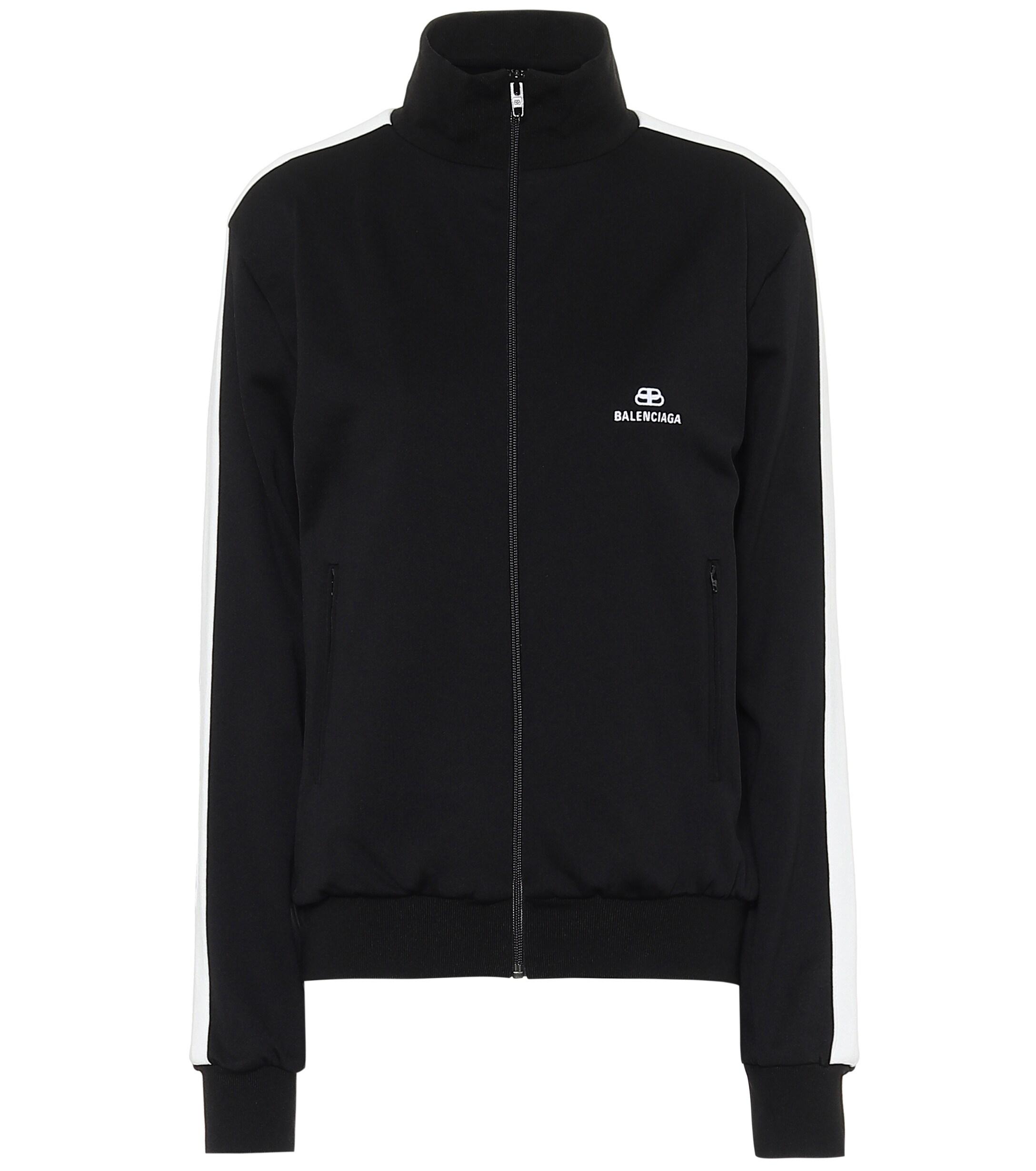 Balenciaga Technical-jersey Track Jacket in Black - Lyst