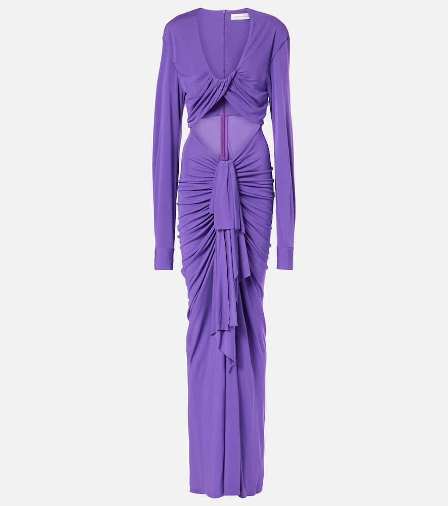 Christopher Esber Vivenda Gathered Jersey Maxi Dress in Purple | Lyst