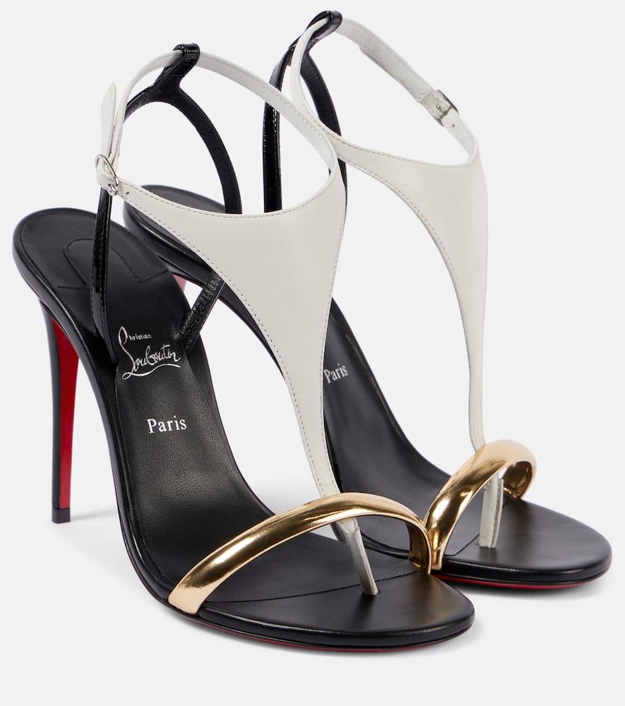 Christian Louboutin Athina 100 Leather Sandals in Black | Lyst