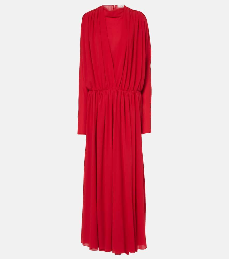 The Row Erald Draped Silk-Blend Gown in Red | Lyst