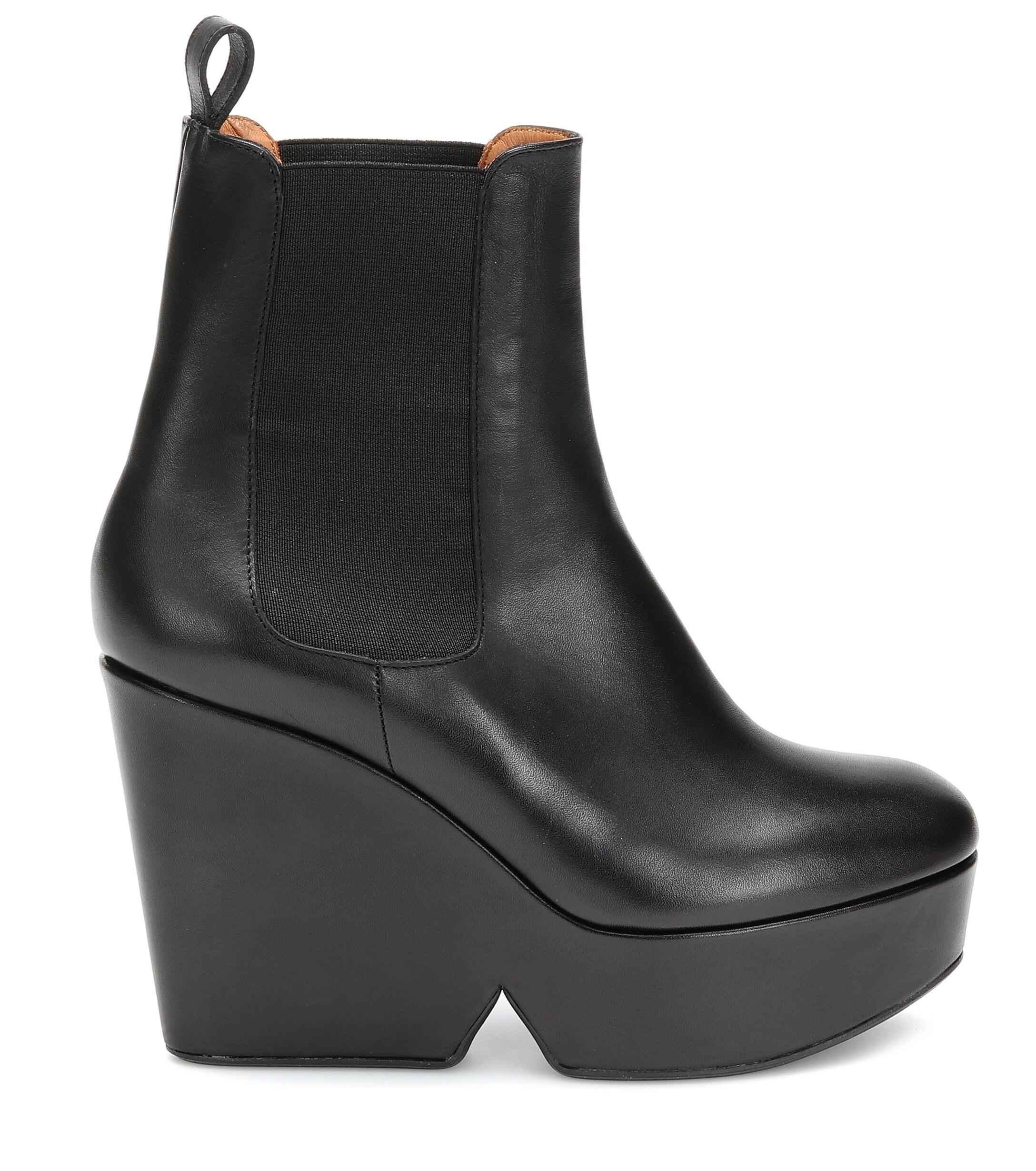 Clergerie Beatrice Platform Wedge Ankle Boots in Black - Lyst