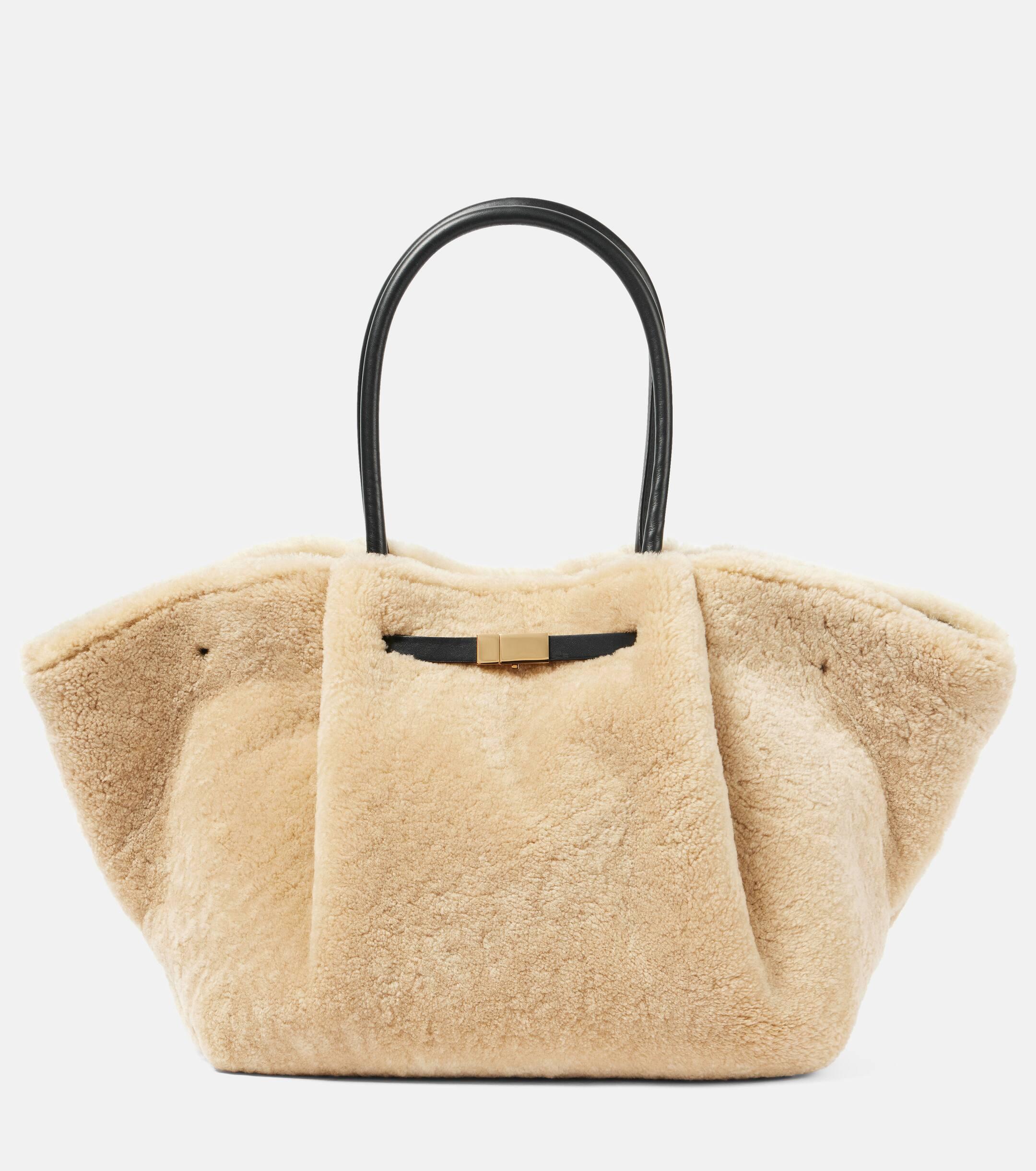 DeMellier London New York Shearling Tote Bag in Natural | Lyst UK