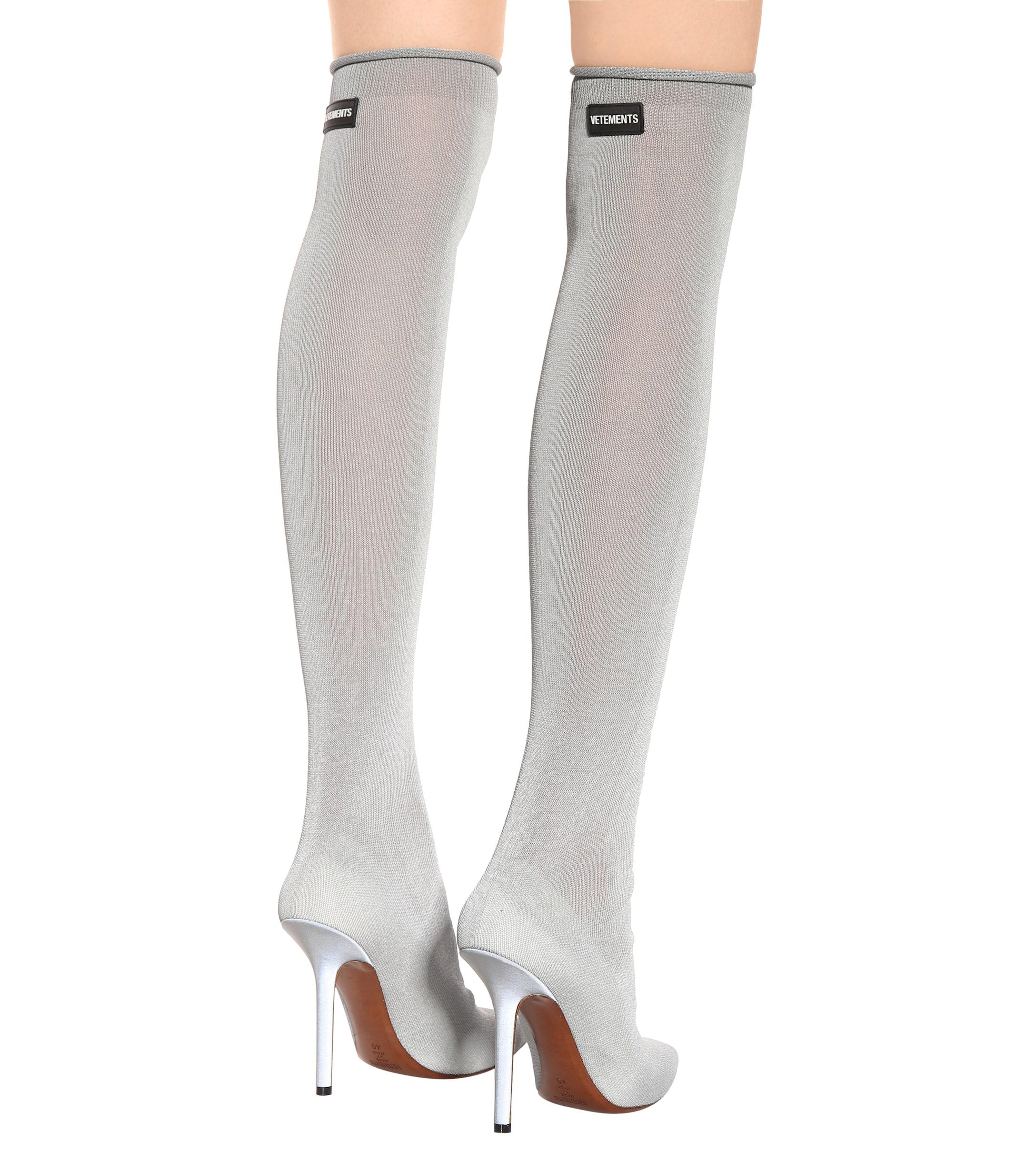 Vetements Leather Metallic Over-the-knee Boots - Lyst