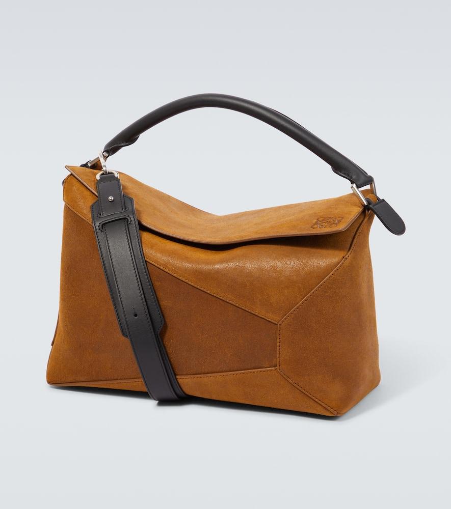Loewe Puzzle Edge Large Suede Shoulder Bag in Brown for Men | Lyst