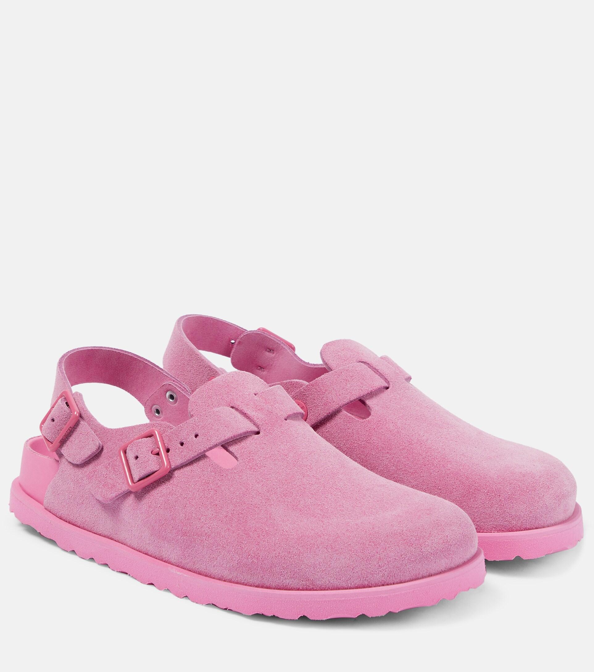 Birkenstock 1774 Tokio Suede Slingback Clogs in Pink | Lyst